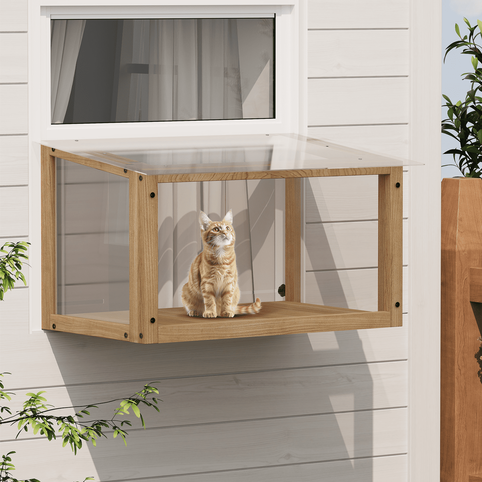 Vacmaster Window Catio for Indoor Cats,Wood Cat Window Box,Window Cat ...