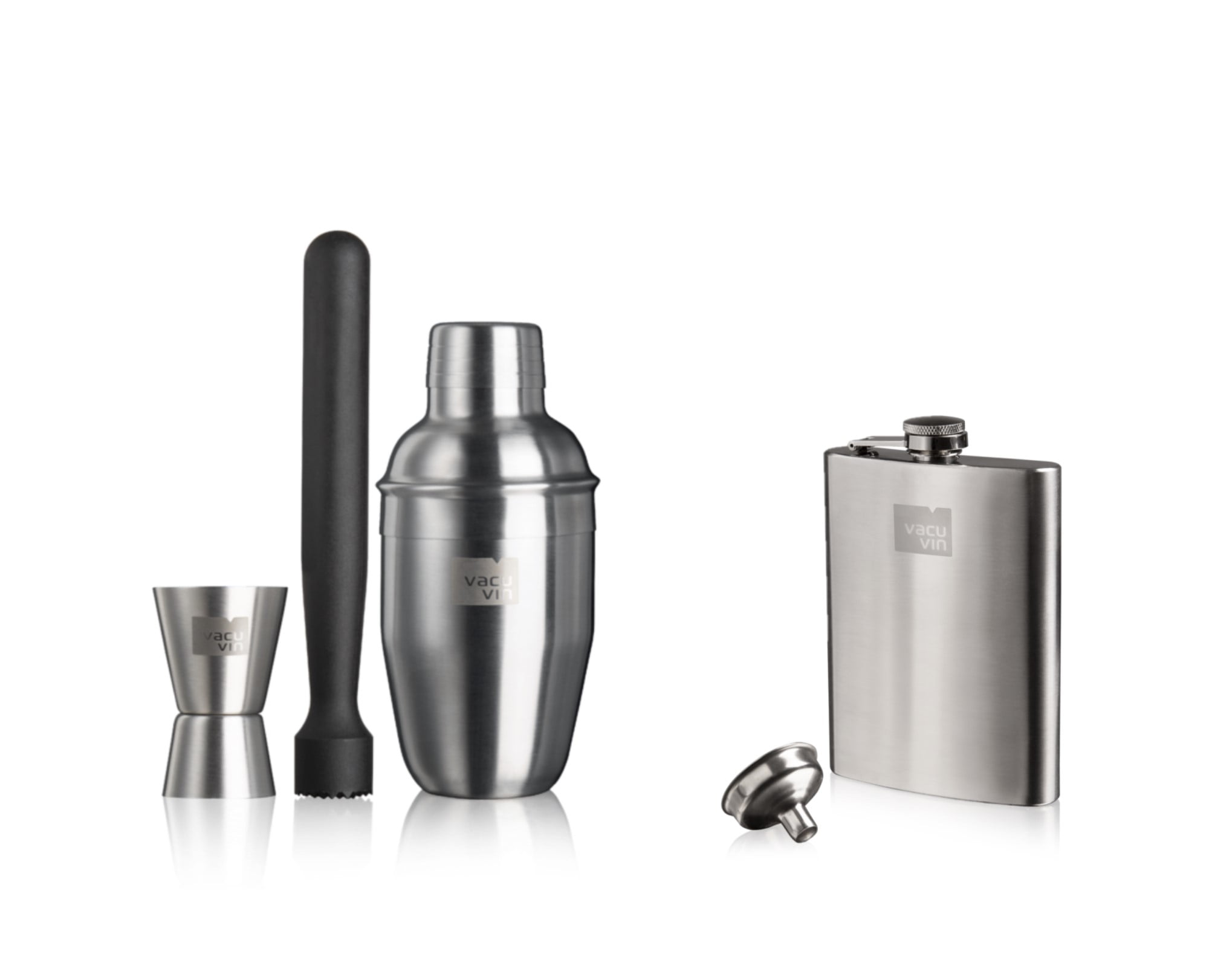 Vacu Vin Cocktail Set and Flask 4-Piece Bundle - Walmart.com