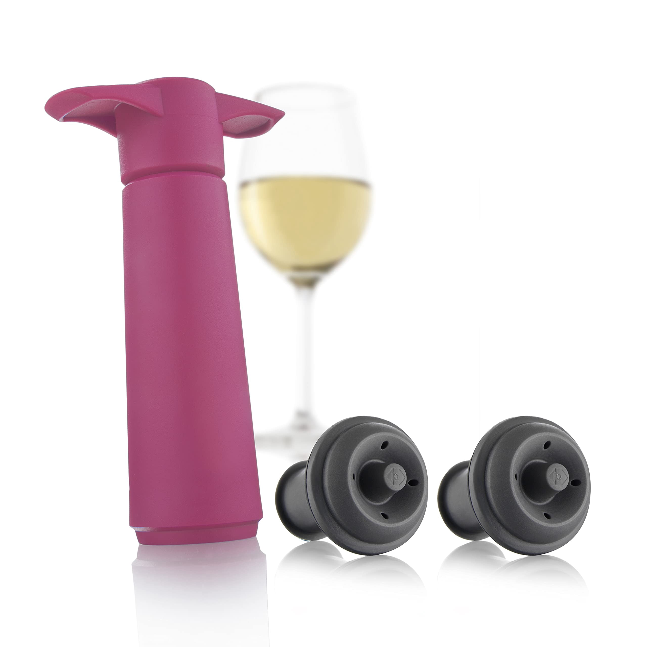 Vacu Vin Wine Saver Pump Pink with Vacuum Wine Stopper - Keep Your Wine ...