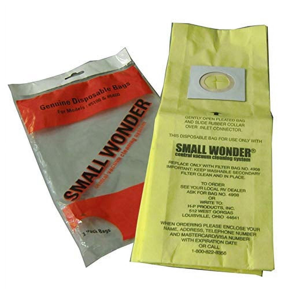 Vacuflo 5100 and 6460 Small Wonder Central Vacuum Cleaner Paper Bags 3 ...