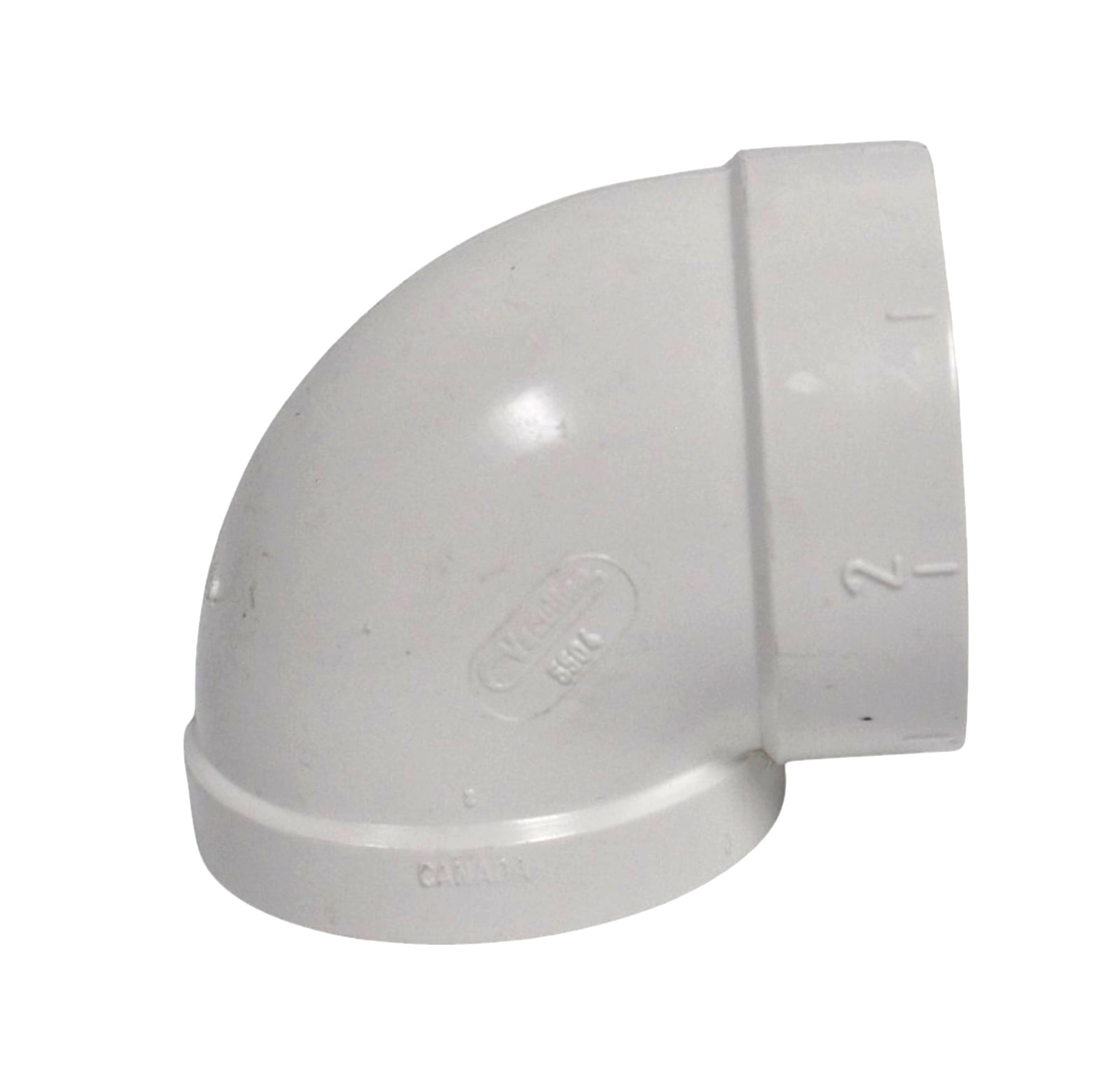 Vaculine Central Vacuum Cleaner White Special Short 90 Degree Elbow Fitting For 2 Inch x 3 Inch ...