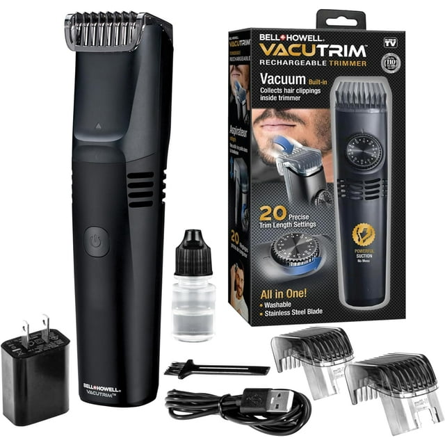 Vacutrim Vacuum Hair Trimmer Rechargeable Shave Cordless Hair Clipper ...