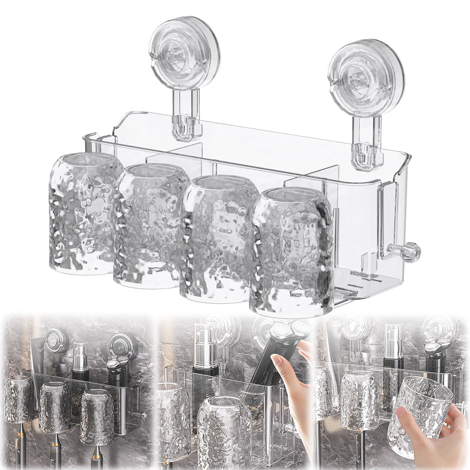 Vacuum Adsorption Toothbrush Holder, No Need for Drilling, Strong ...