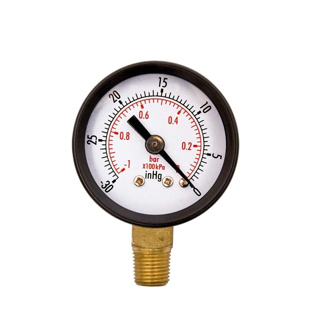 Vacuum/Air Pressure Gauge Mini Dial Dual Scale Dial 1/4 "NPT-30HG/0PS ...