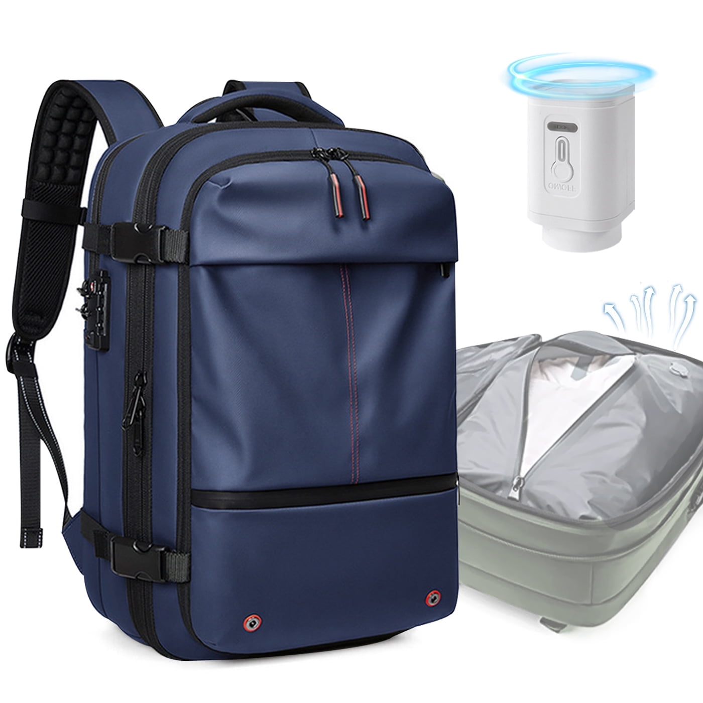 Kahopy Vacuum Backpack for Travel, 60L Expandable Compression Bag with ...