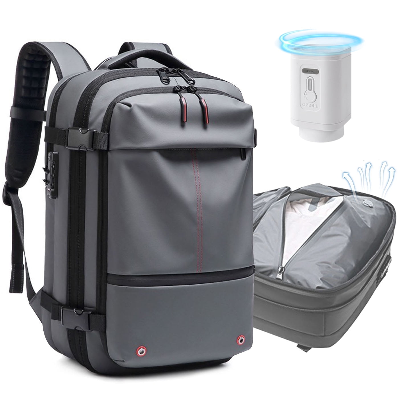 Kahopy Vacuum Backpack for Travel, 60L Expandable Compression Bag with ...
