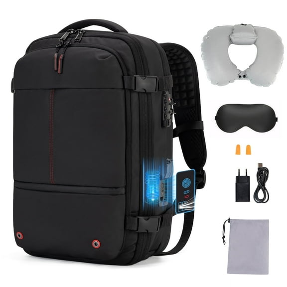 80L Expandable Vacuum Seal Compression Travel Backpack with Pump TSA ...