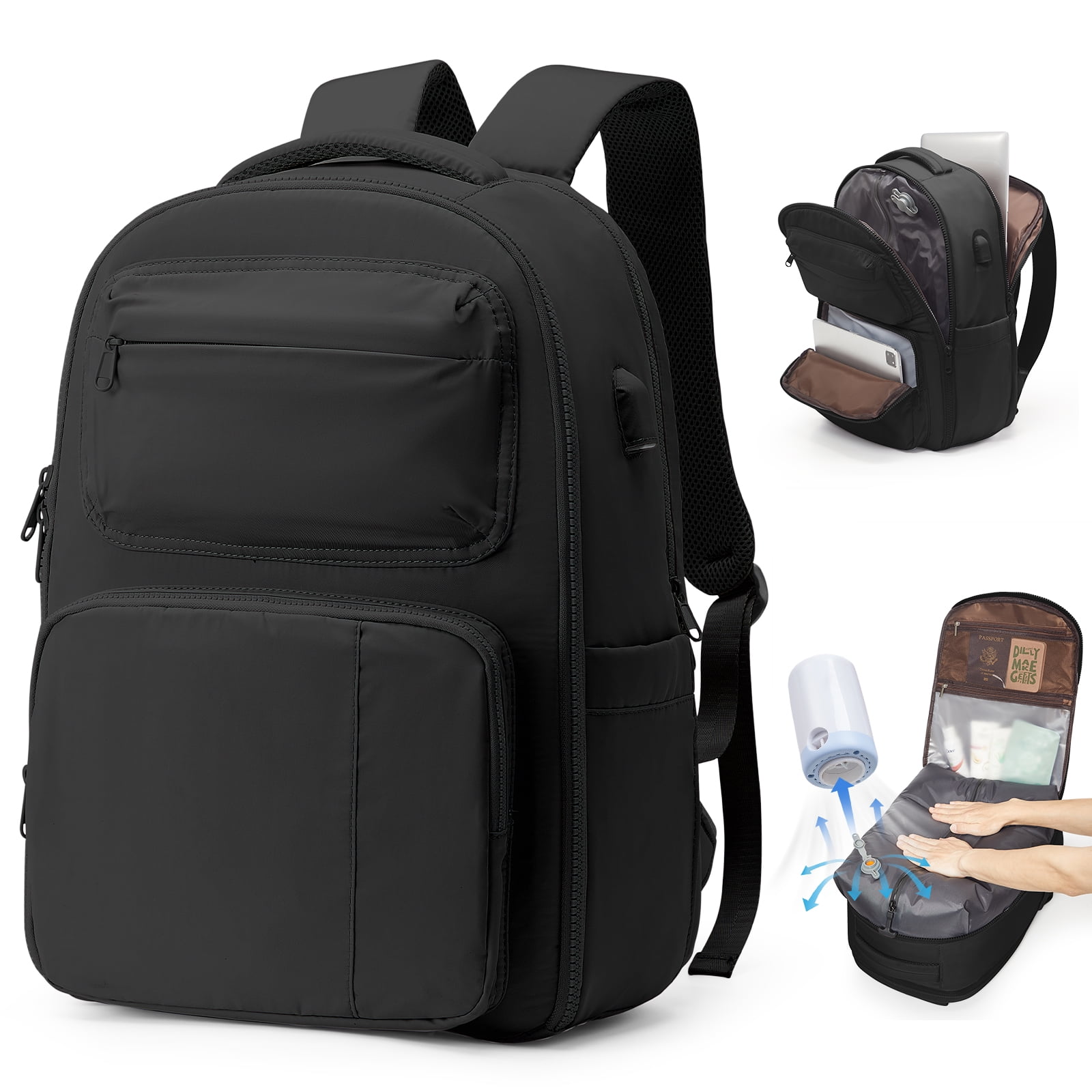 Vacuum Travel Backpack with Pump, Vacuum Seal Compression Backpack for ...