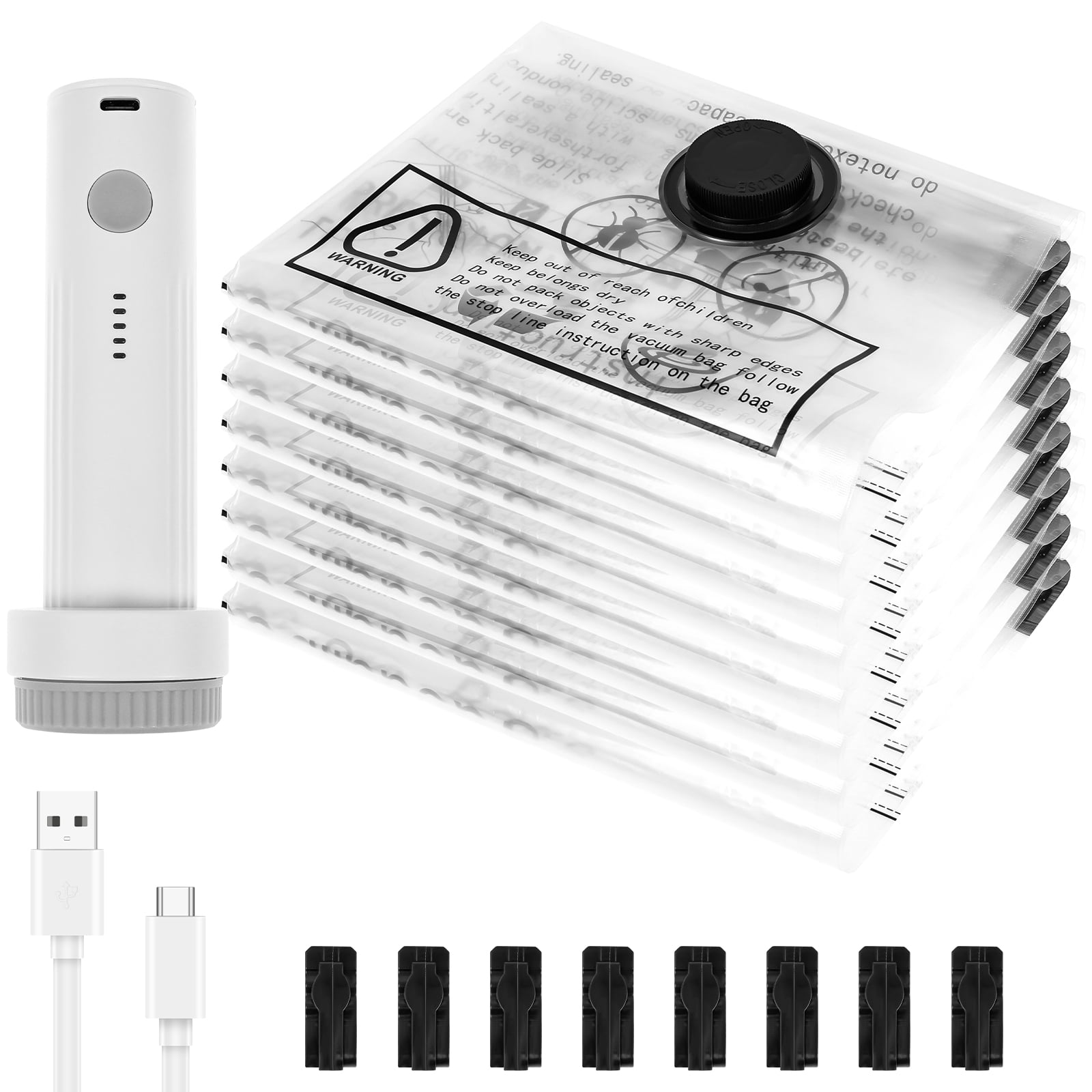 Vacuum Bag with Electric Pump Rapid Compression 8 Pack Triple Seal ...