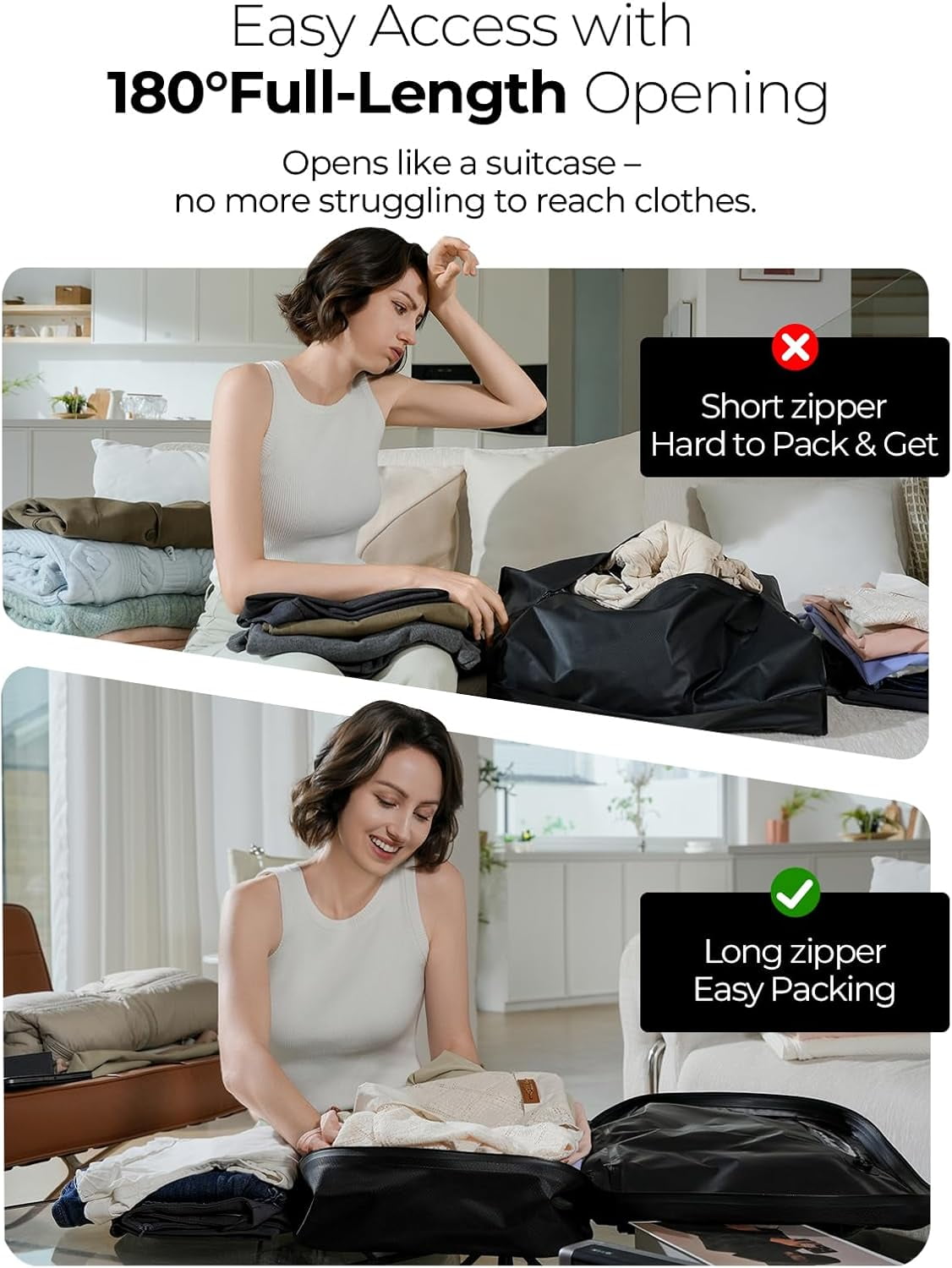 Vacuum Bags for Travel with Wireless Pump, 180° Open Zipper, IP67 ...