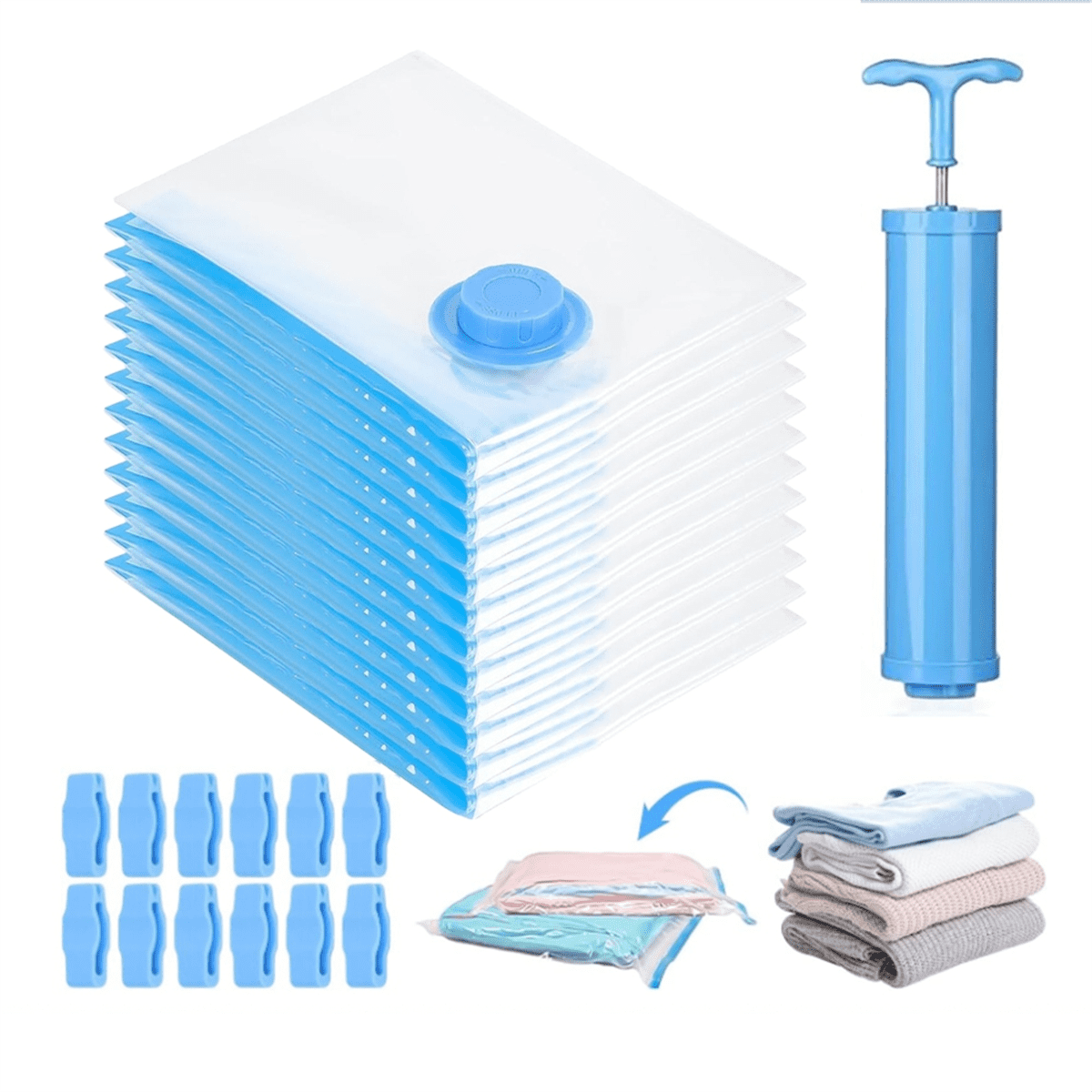 Vacuum Bags for Clothes,Pack of 12,Vacuum Travel 30x40 cm,Vacuum ...