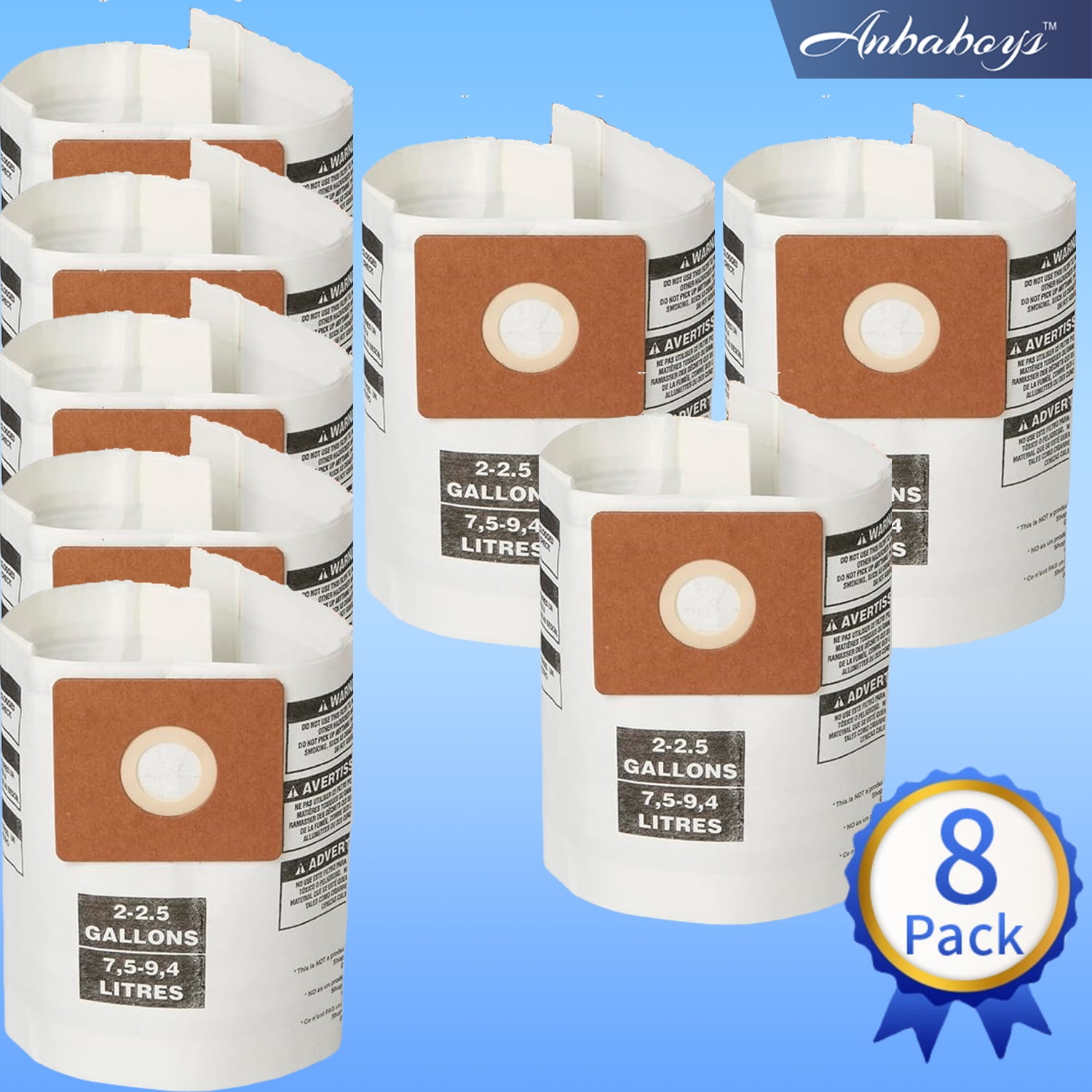 Vacuum Bags for Shop-Vac Type B 90668 906-68-00 2 Gallon Vacuum 8-Pack ...