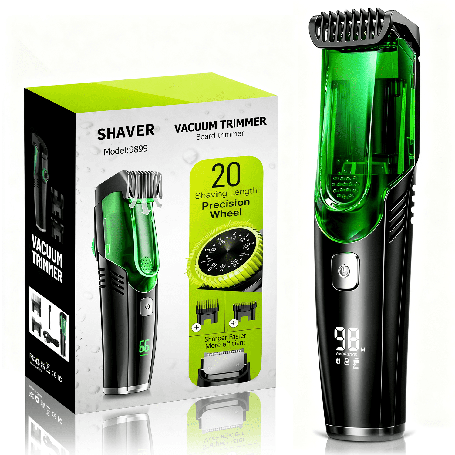 Beard Trimmer for Men, All-in-One Vacuum Mustache Trimmer With ...