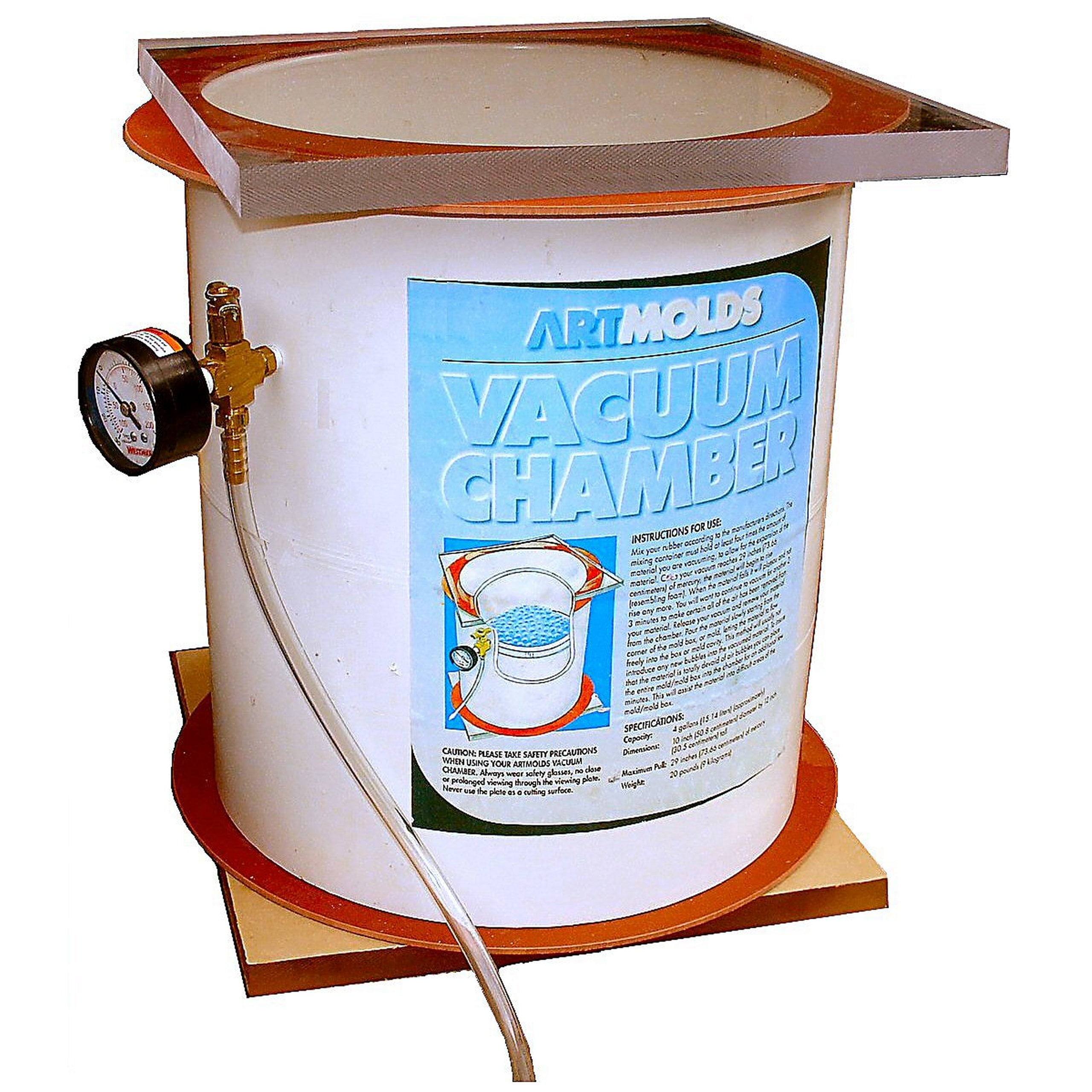 Vacuum Chamber-4-gal.-by ArtMolds - for Bubble-Free Molding and Casting ...