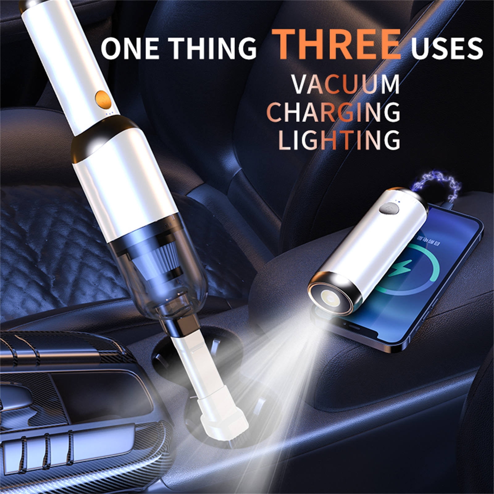 Vacuum Cleaner 3 In 1 - Mini Car Vacuum Cleaner And Detachable LED ...