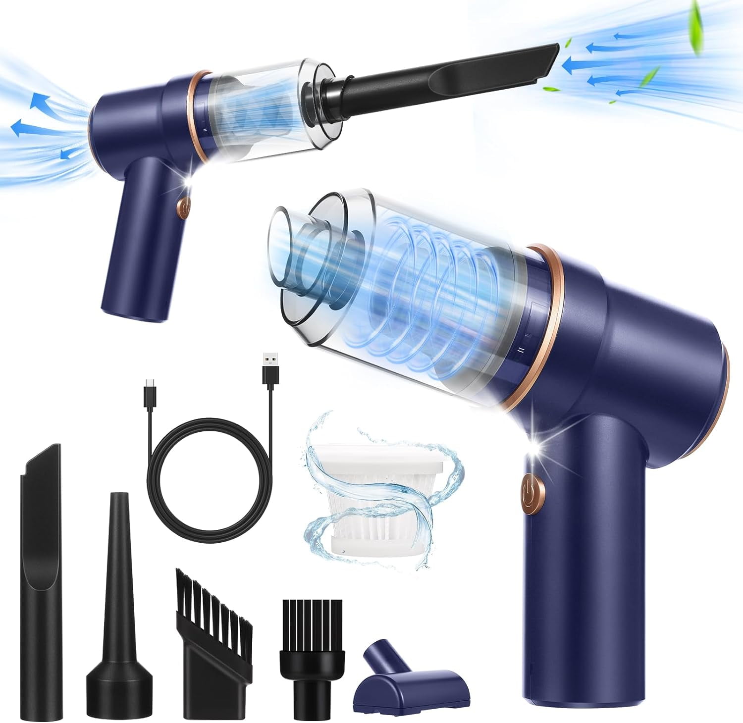 Vacuum Cleaner 8000Pa, Portable Car Vacuum Cleaner and Air Duster, 120W ...