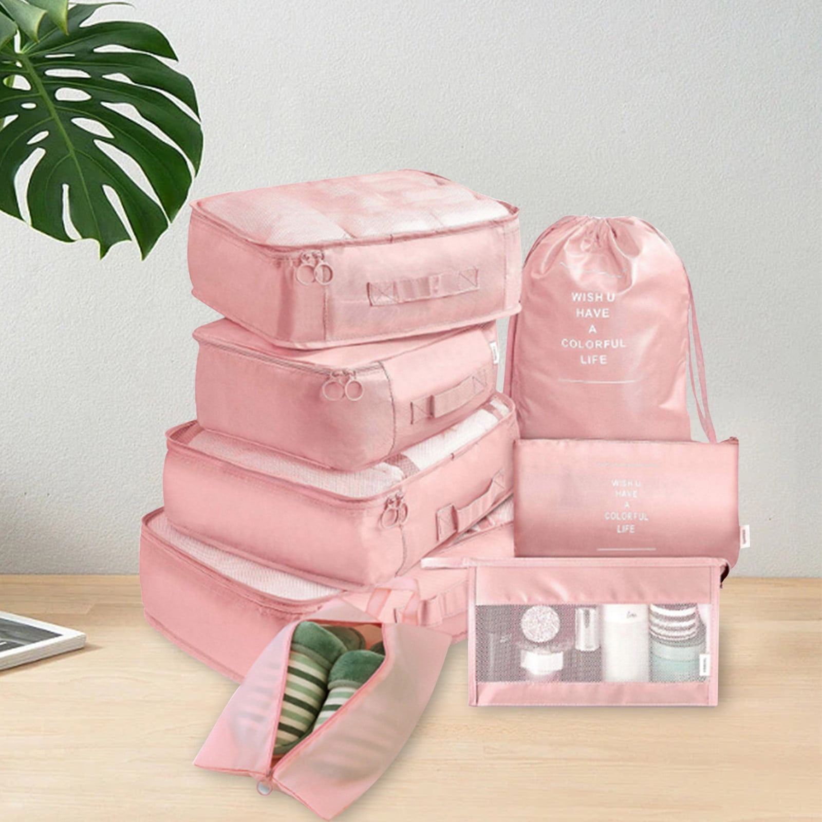 Travel Packing Cubes,8-Piece Set,Waterproof Fabric,Mesh Shoe Bag,Multi ...