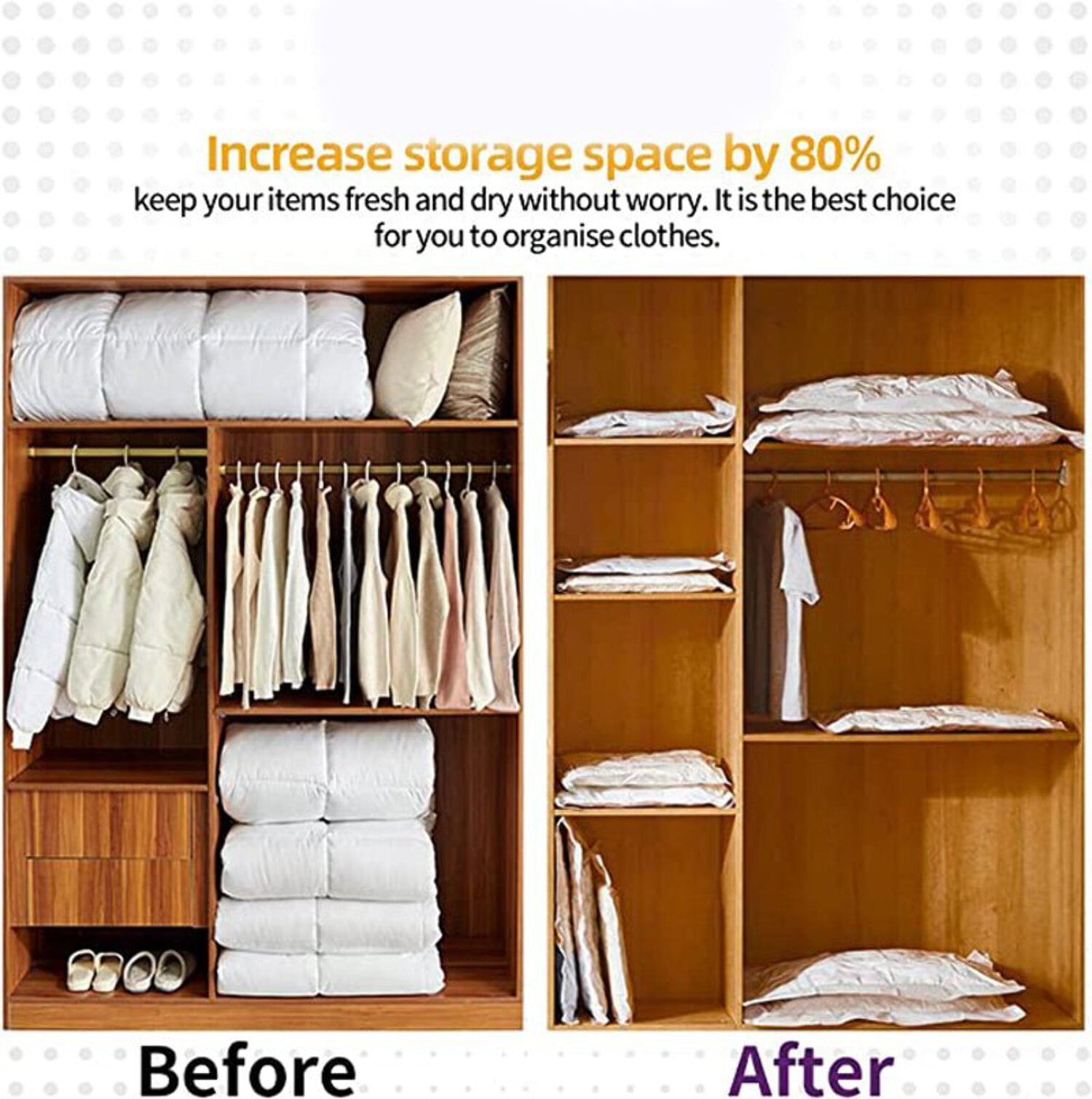 Vacuum Clothes Storage Bags, 9 Counts, with Hand Pump - Walmart.com