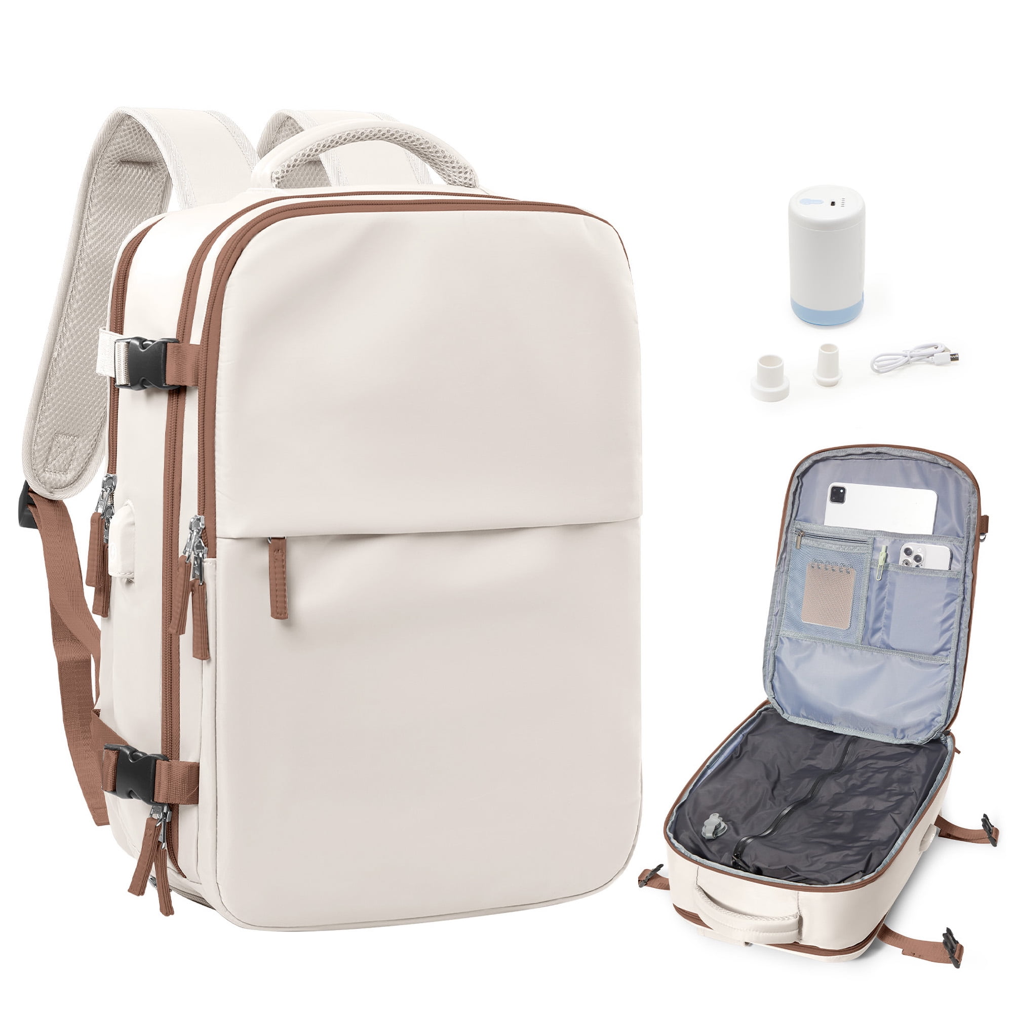 Vacuum Compression Backpack, 45L Expandable Travel Backpack with ...