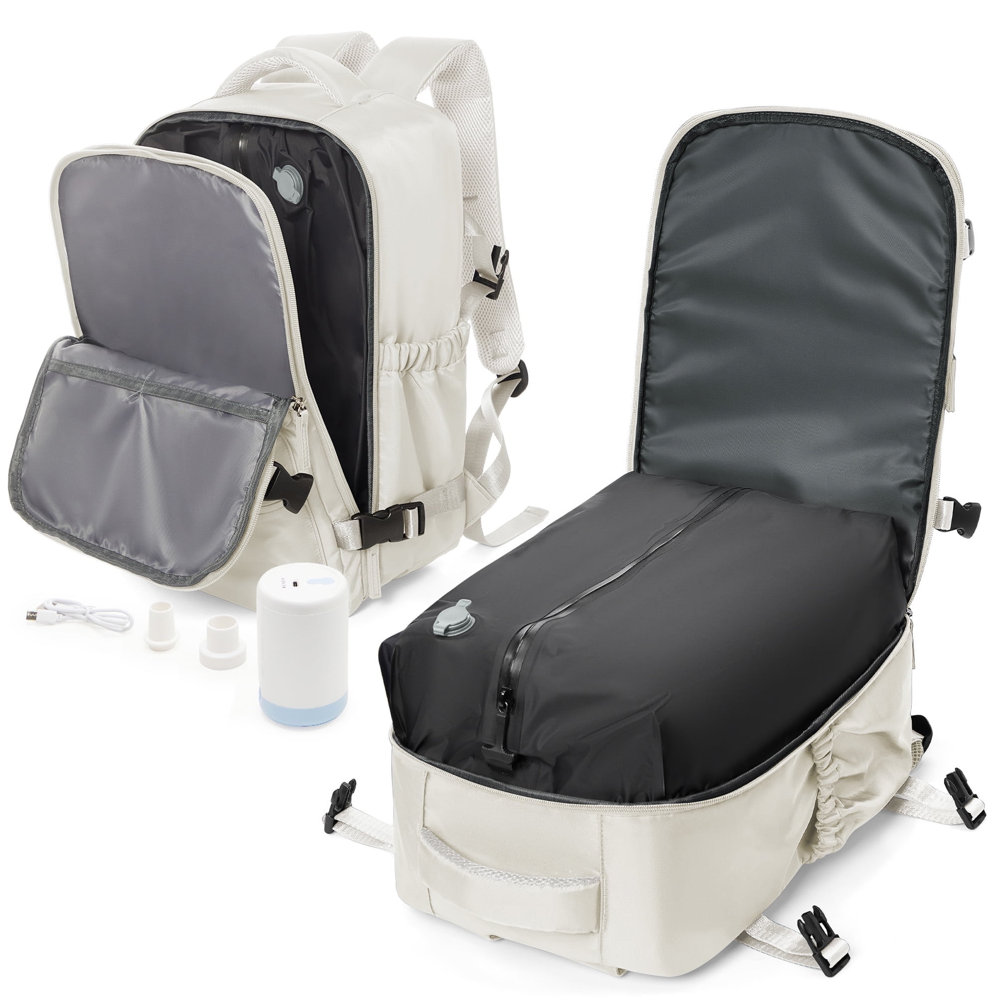 Travel Vacuum Backpack with Air Pump, Vacuum Seal Carry on Backpack for ...