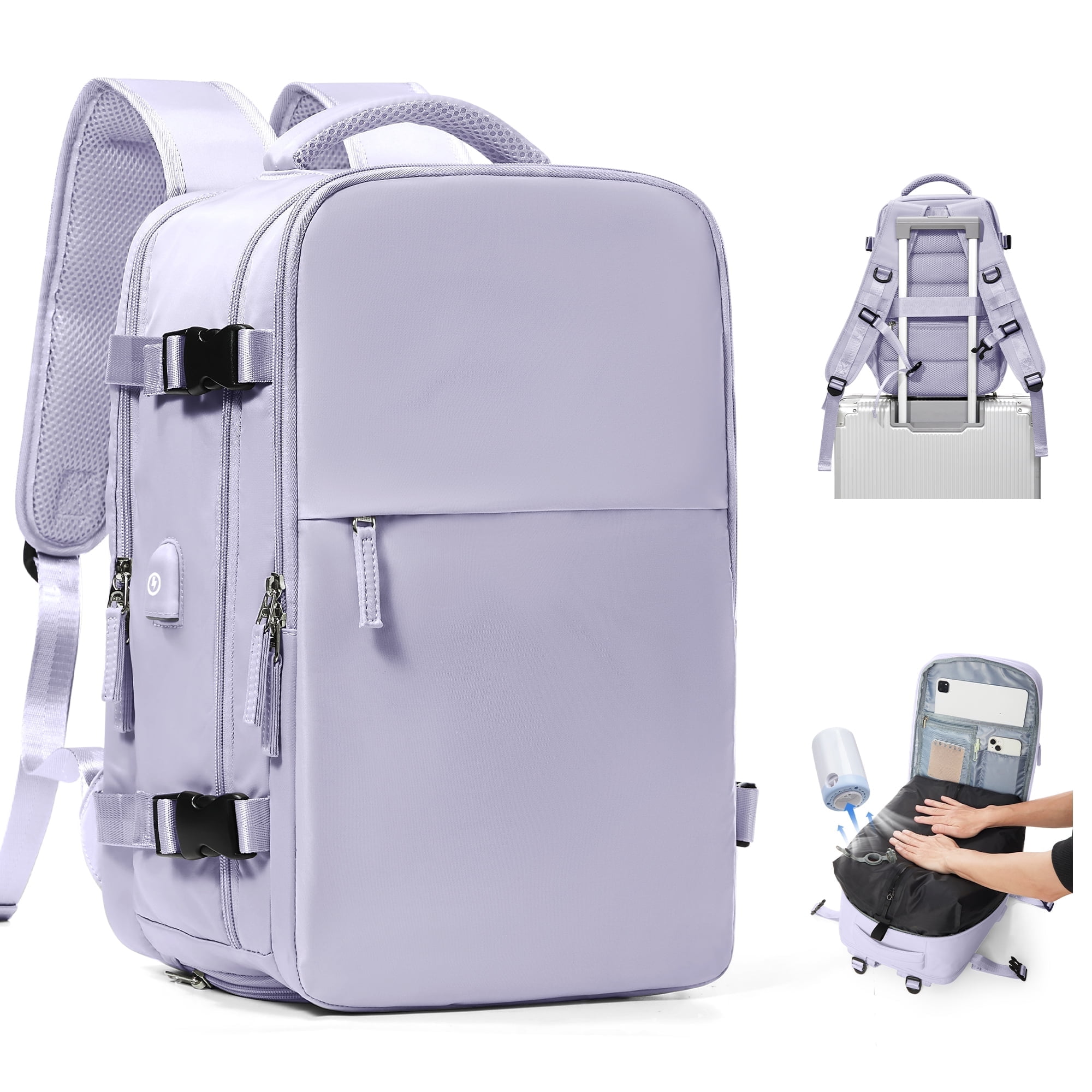 Vacuum Seal Compression Large Travel Backpack with Air Pump, Personal ...