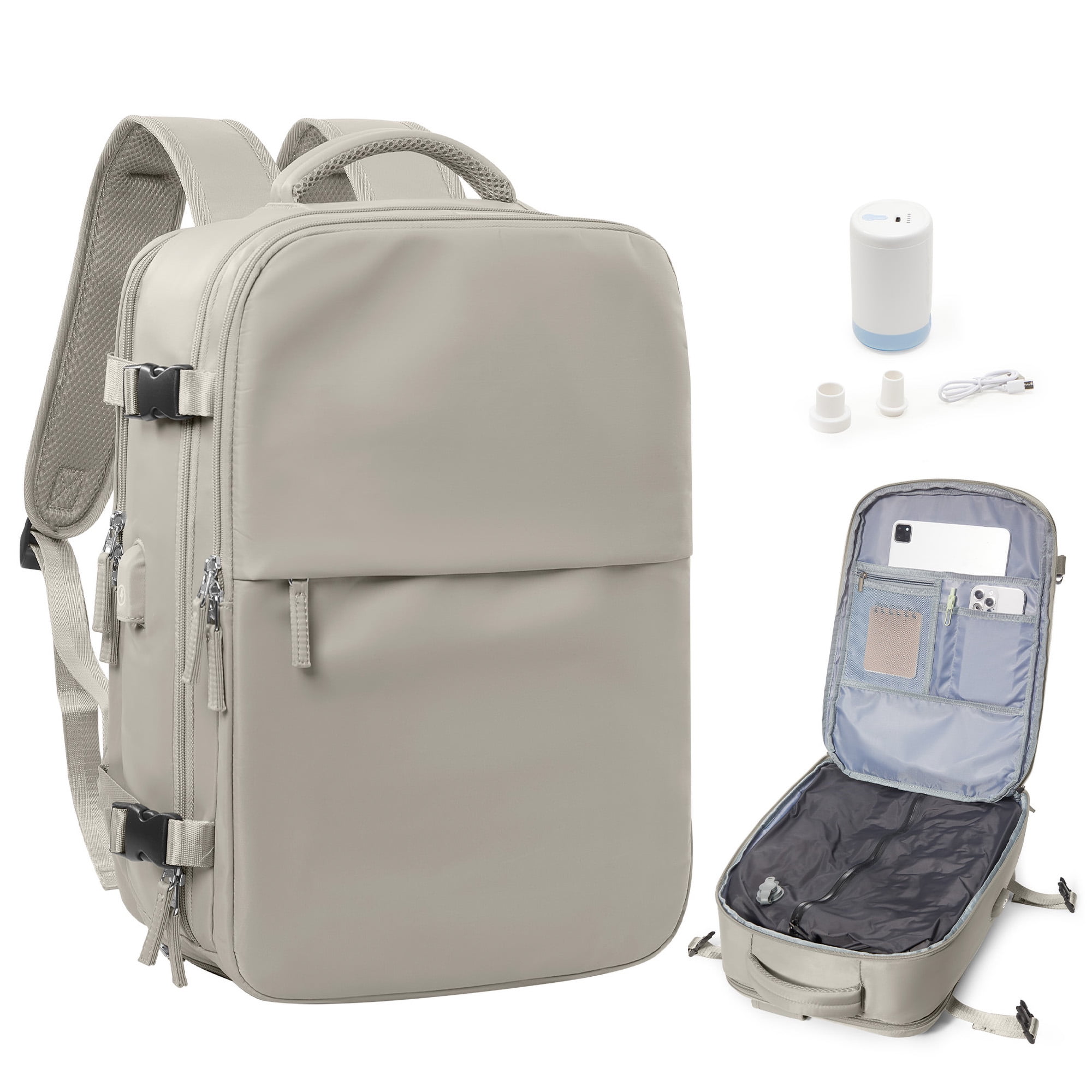 Vacuum Compression Backpack, 45L Expandable Travel Backpack with ...