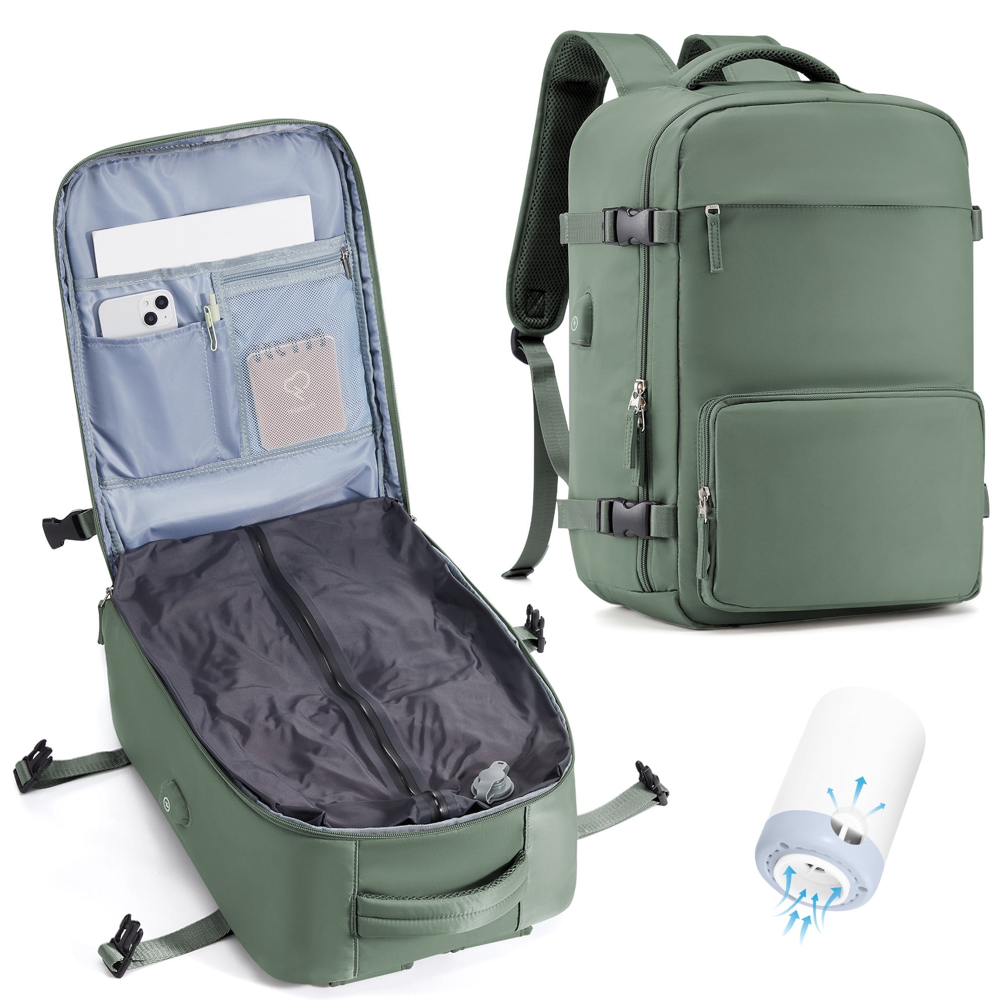 Vacuum Compression Backpack, 45L Expandable Travel Backpack with ...