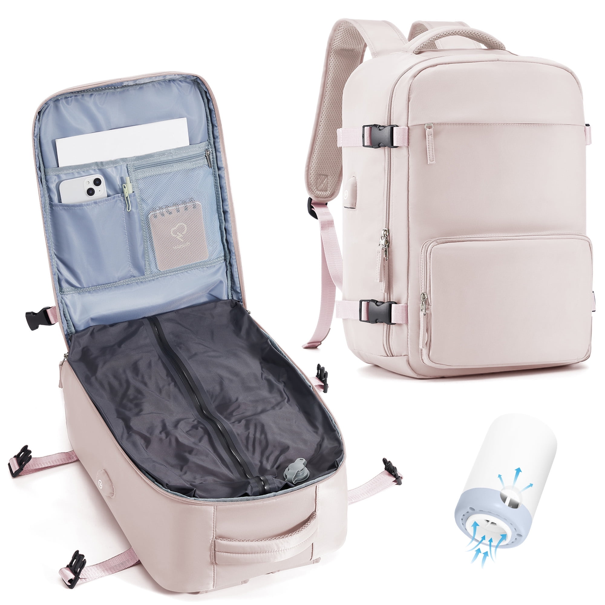 Vacuum Compression Backpack, 45L Expandable Travel Backpack with ...