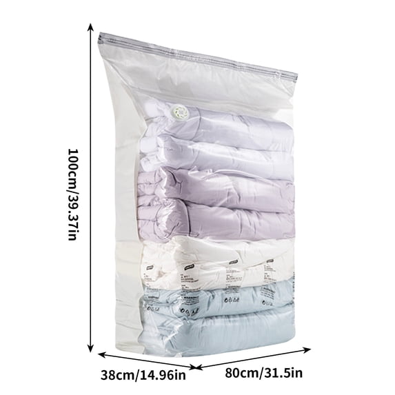 Vacuum Compression Bags for Travel & Closet Storage - No Pump Needed ...