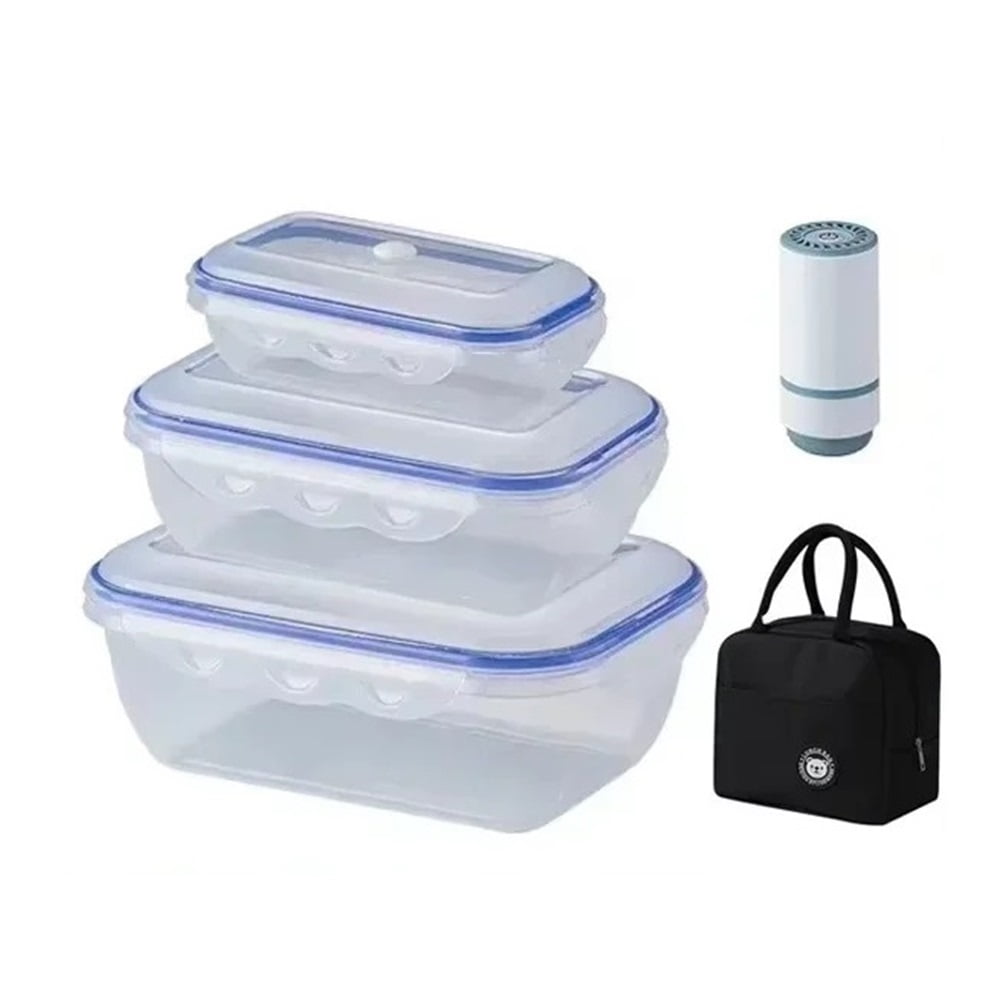 Vacuum Food Storage Box Transparent Storage Container Fridge Organizer ...