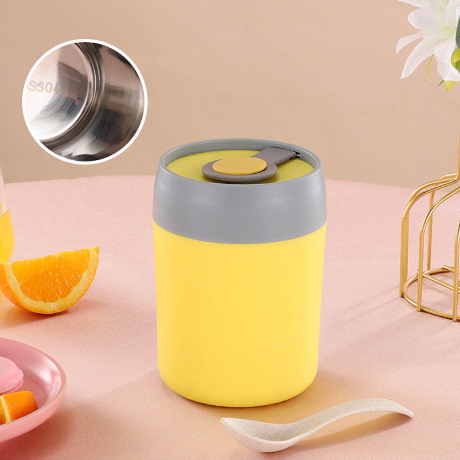 Vacuum Insulated Food Jar with Foldable Spoon,Kids Thermos for Hot Food ...