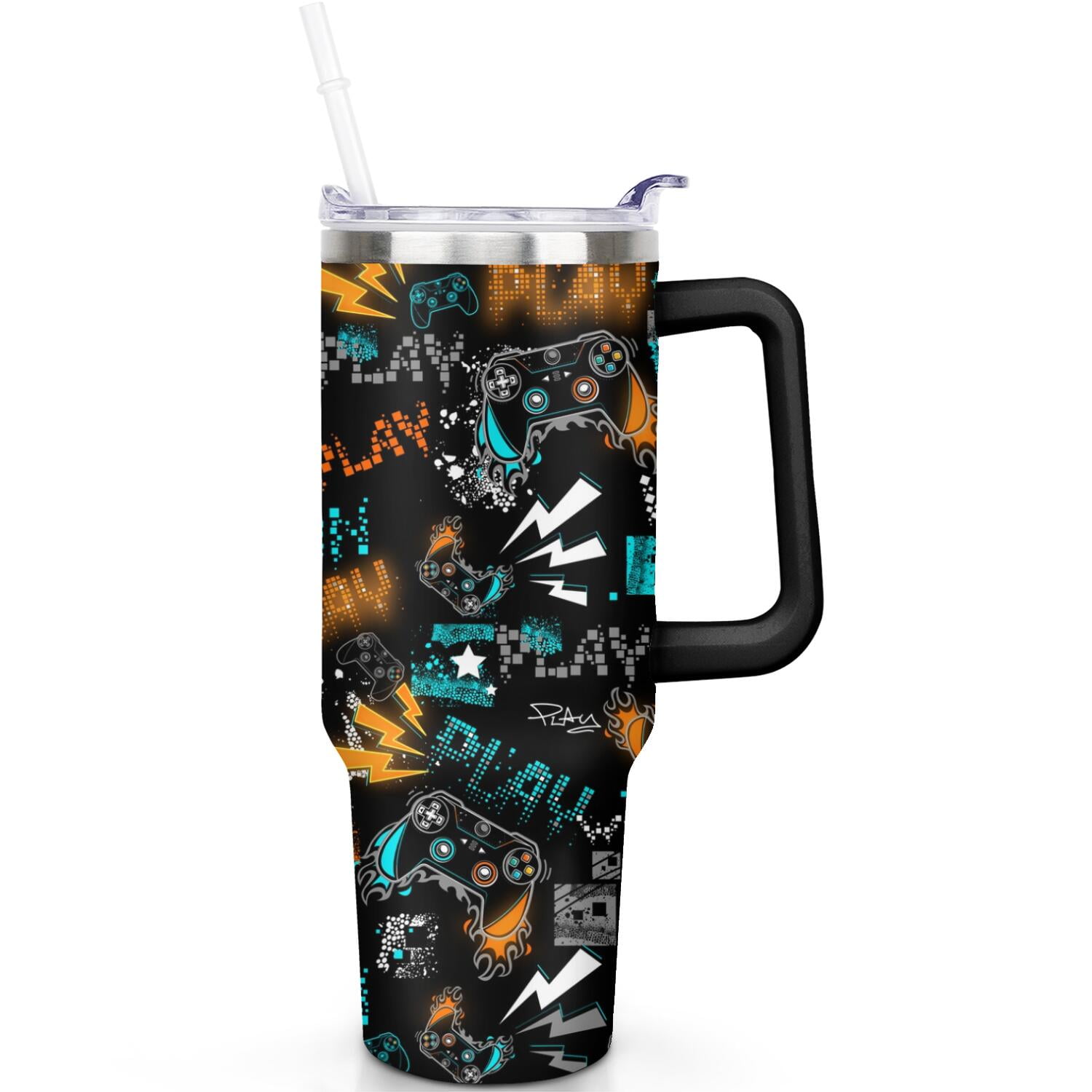 Vacuum Insulated Leak Proof Design 40oz Game Tumbler with Handle Flip ...