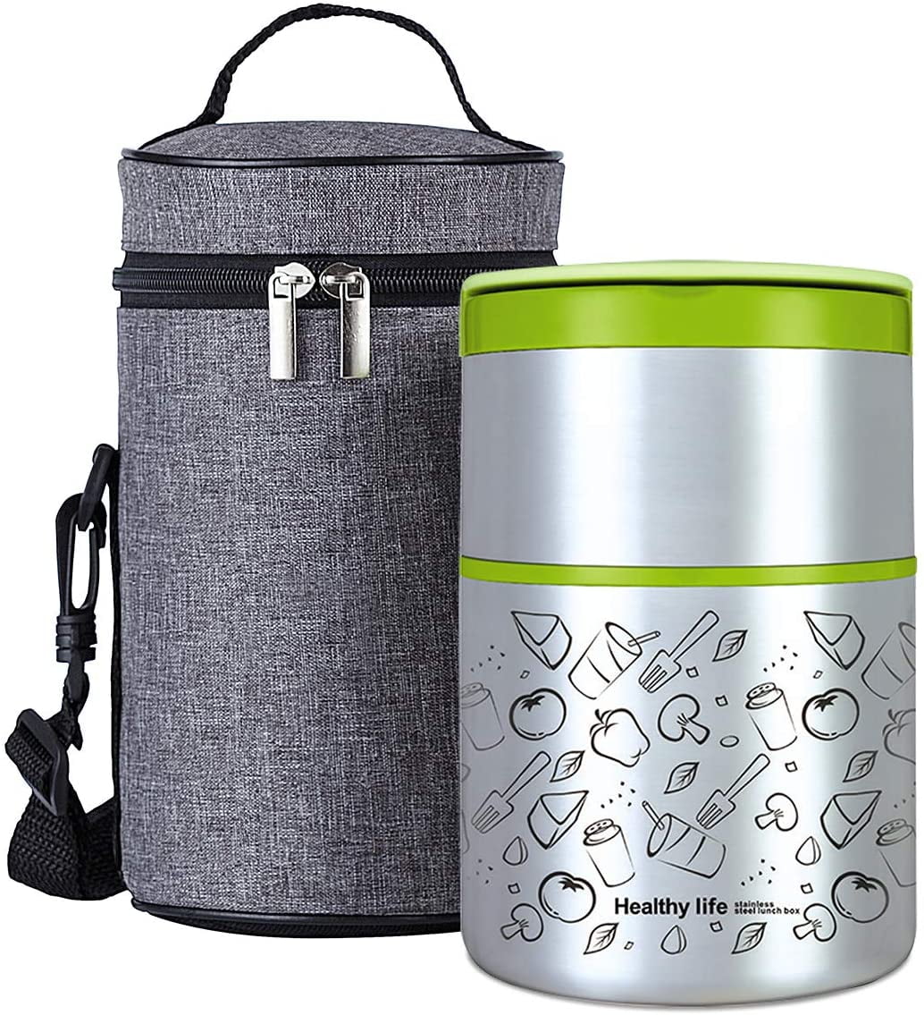 Vacuum Insulated Stackable Stainless Steel Thermal Lunch/Snack box, 2 ...