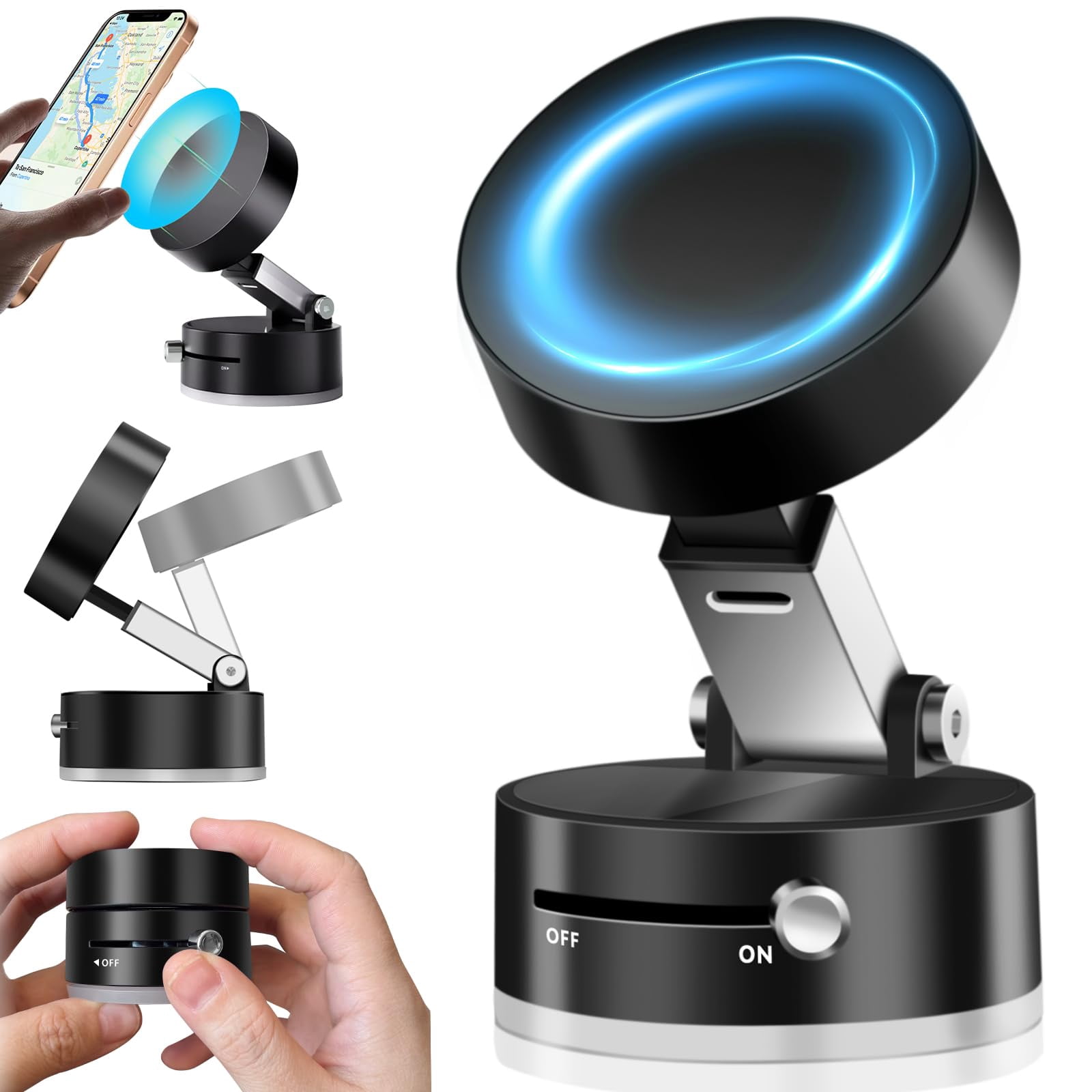 Vacuum Magnetic Phone SSF20 Mount,Double Sided Magnetic Cup Phone Mount ...