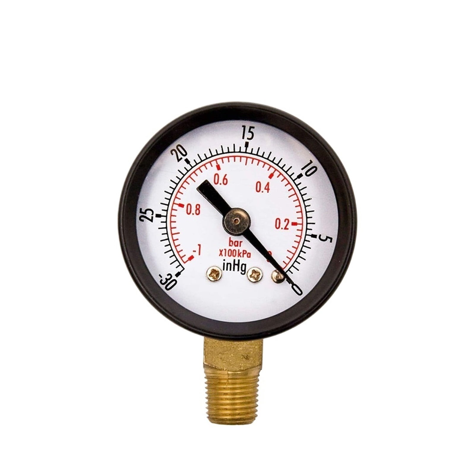 Vacuum Manometer Dial Dual Scale Dial Gauge 1/4" NPT -30HG/0PS Vacuum ...