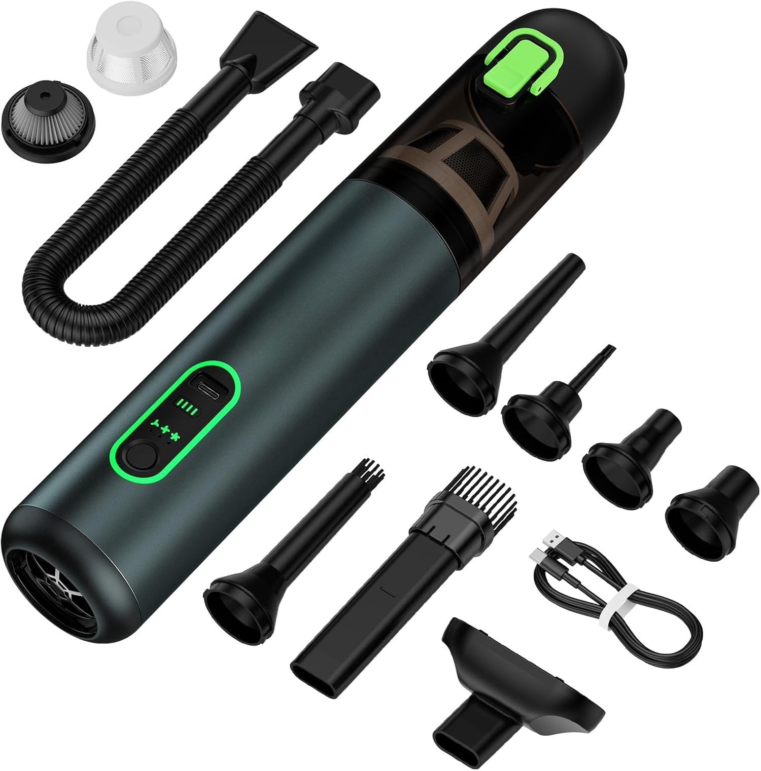 Vacuum Portable Cordless, 21KPa 4-in-1 Handheld Mini Vacuum Cleaner ...