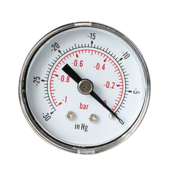 Vacuum Pressure Gauge 1/8" BSPT Back Mount 40mm 0/30" & 0/-1 Bar Metal ...