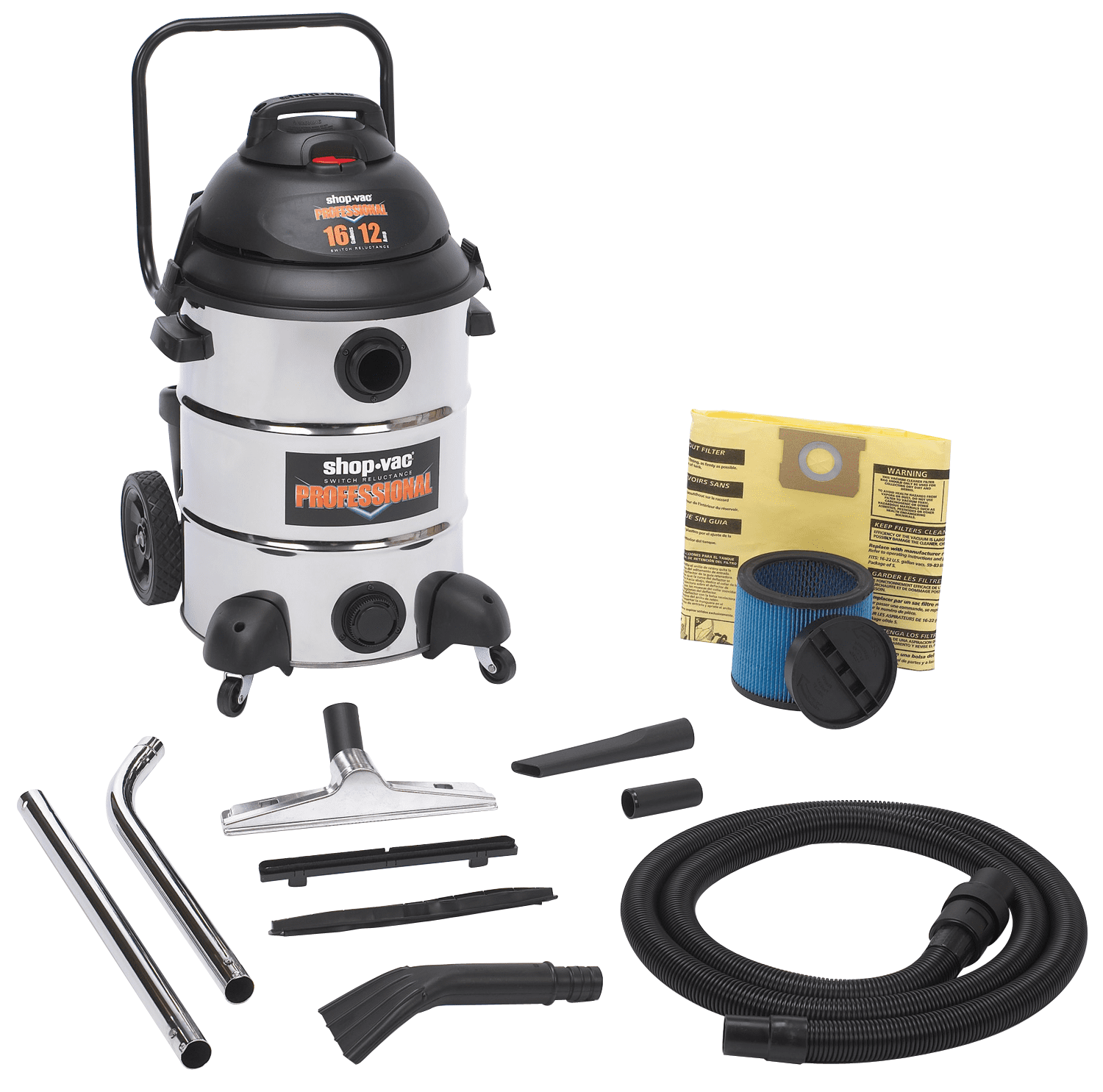 Shop Vac 9541610 Shop Vac Professional 16 Gallon Stainless Steel ...