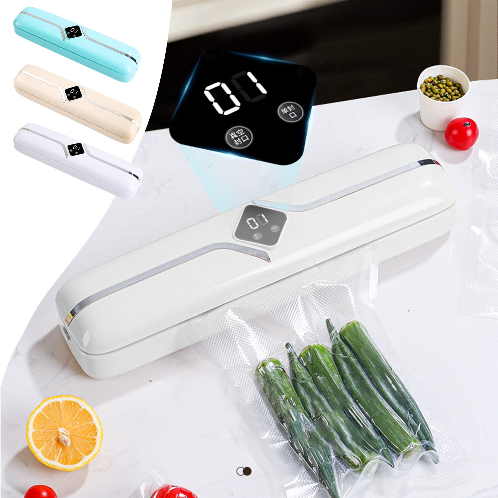Vacuum Seal, Vacuum Sealer Machine, Food Sealer with Dry & Moist Modes, Start Kit, Built-in ...