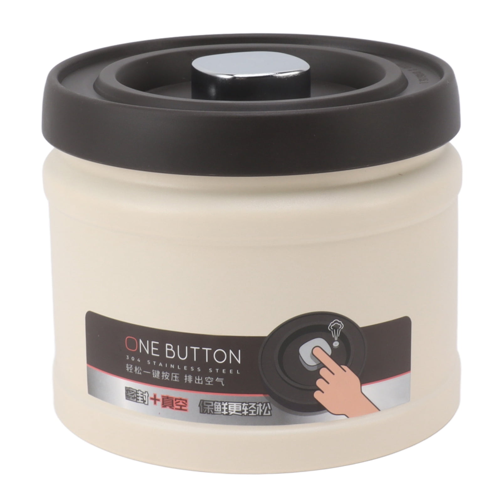 Vacuum Sealed Coffee Container 304 Stainless Steel Press Type Airtight ...