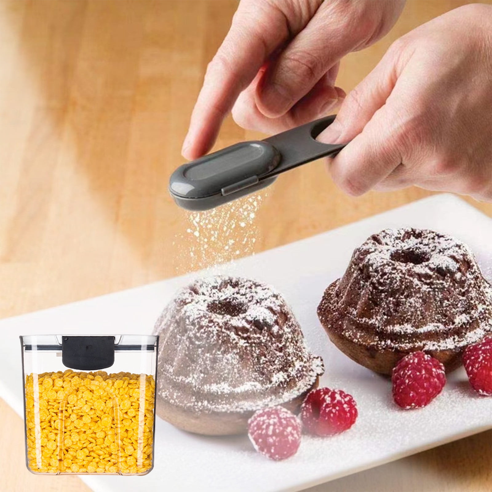 Vacuum Sealed Grain Storage Jar, Stainless Steel Canister, Airtight Lid ...