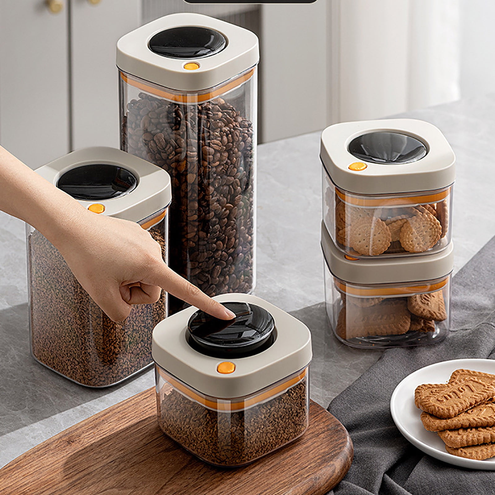Vacuum Sealed Jar Food Storage, Stainless Steel Coffee Storage, Air ...