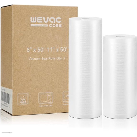 Vacuum Sealer Bags 8x50, 11x50 Rolls 2 pack for Food Saver, Seal a Meal ...