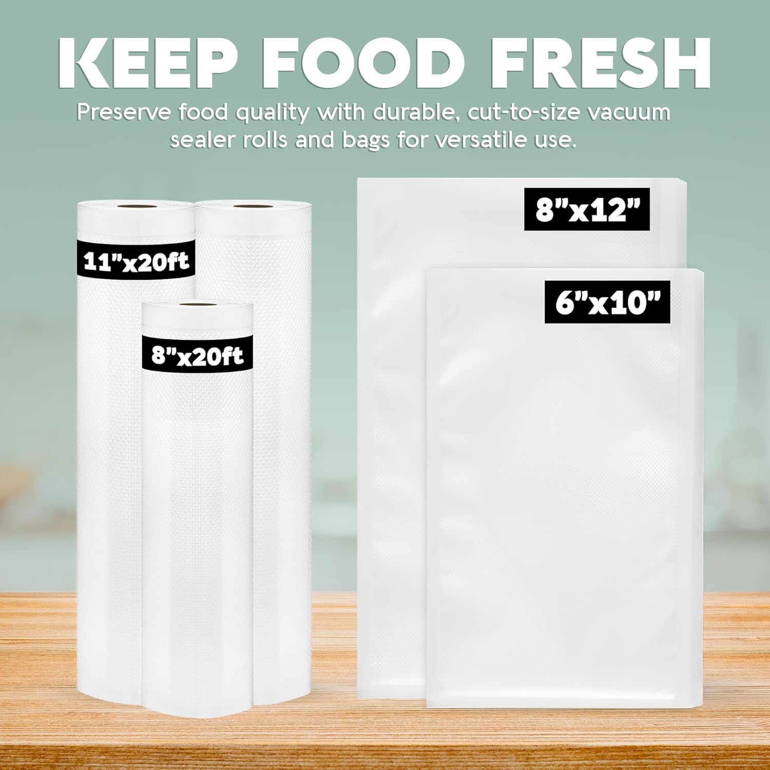 Vacuum Sealer Bags & Rolls – Heavy Duty, BPA-Free, Pre-Cut & Custom ...