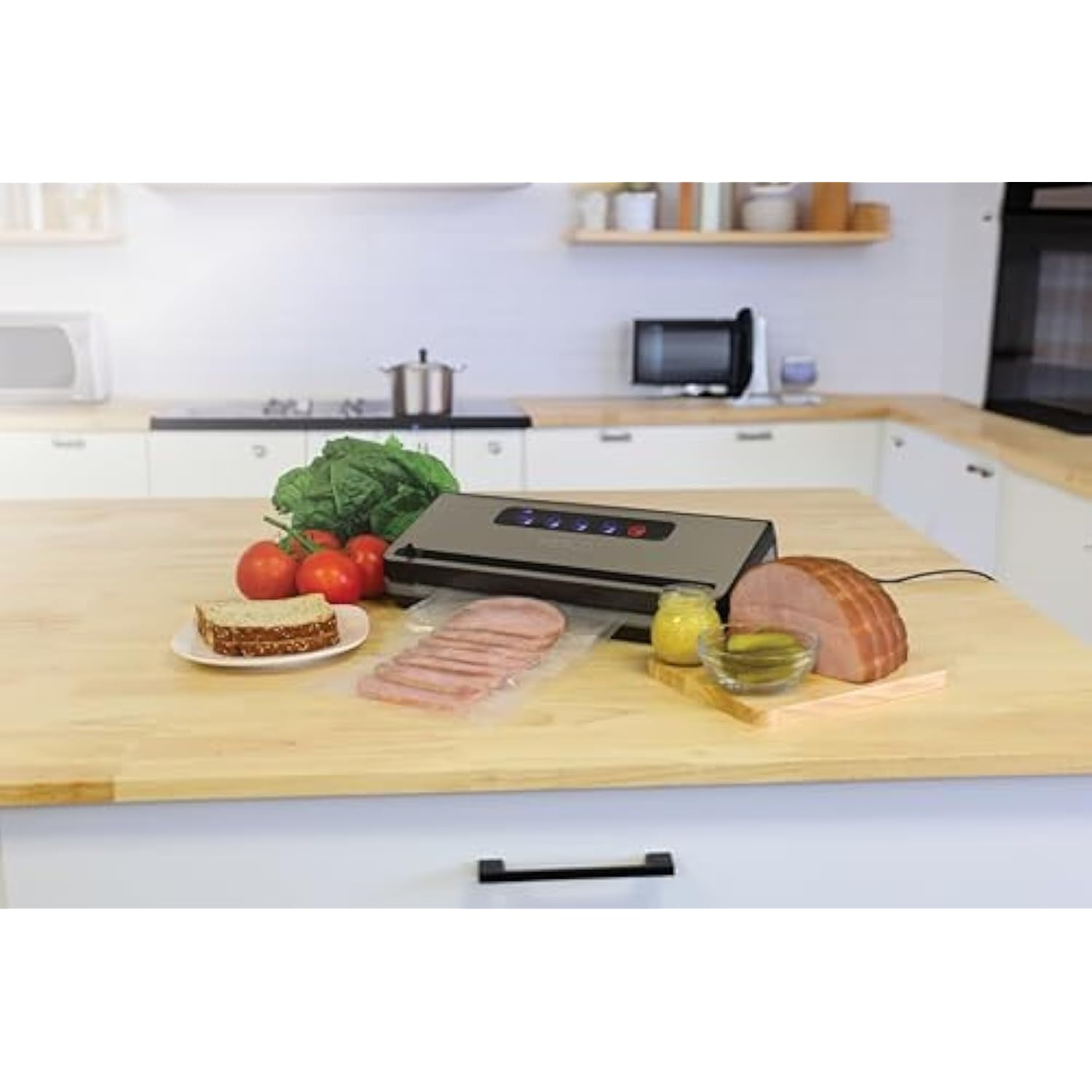 Vacuum Sealer with Dry & Moist Modes - Built-in Bag Cutter & Roll ...