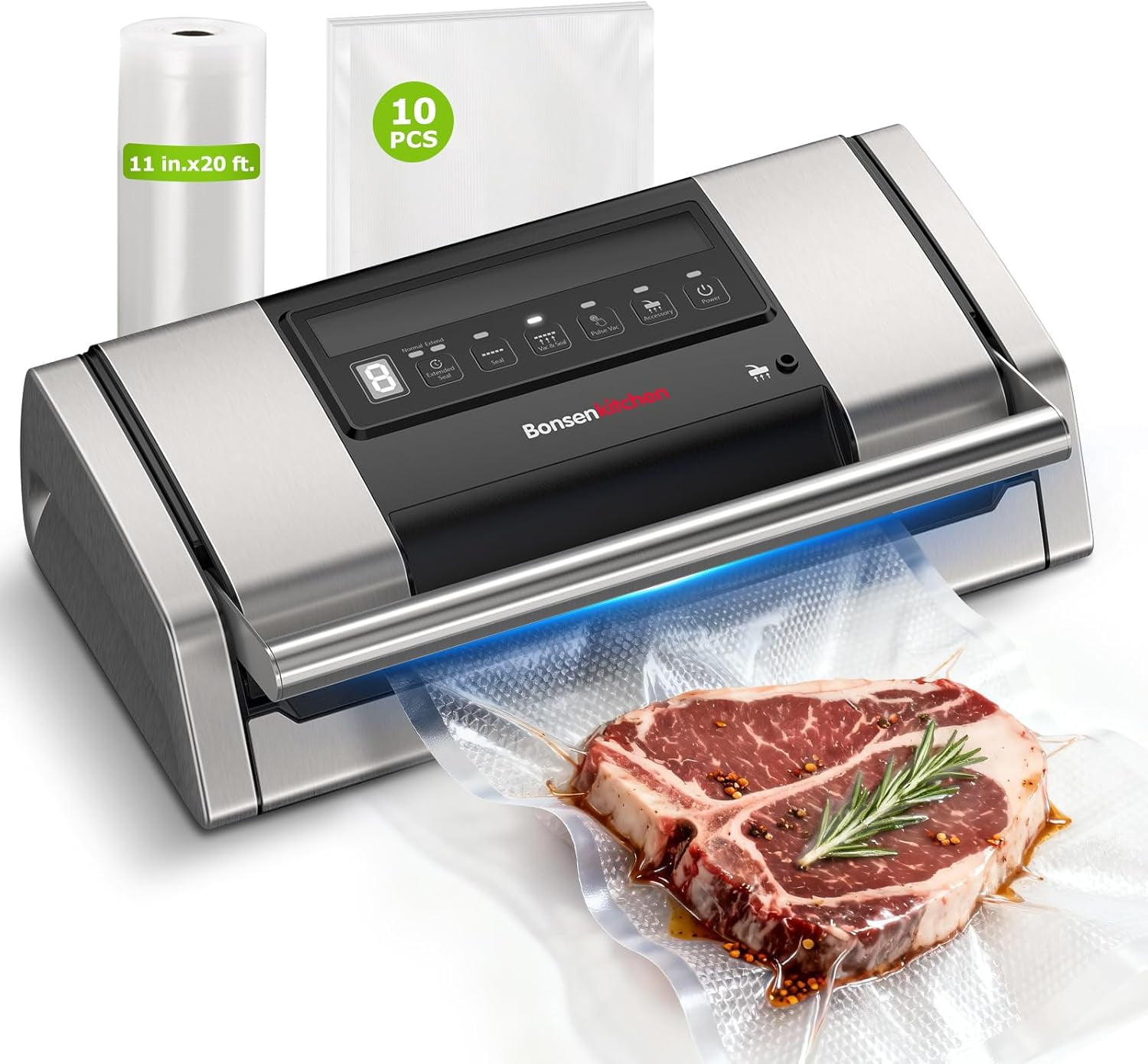 Vacuum Sealer for Food, Easy-Lock Handle Vacuum Sealer Machine with Bag ...