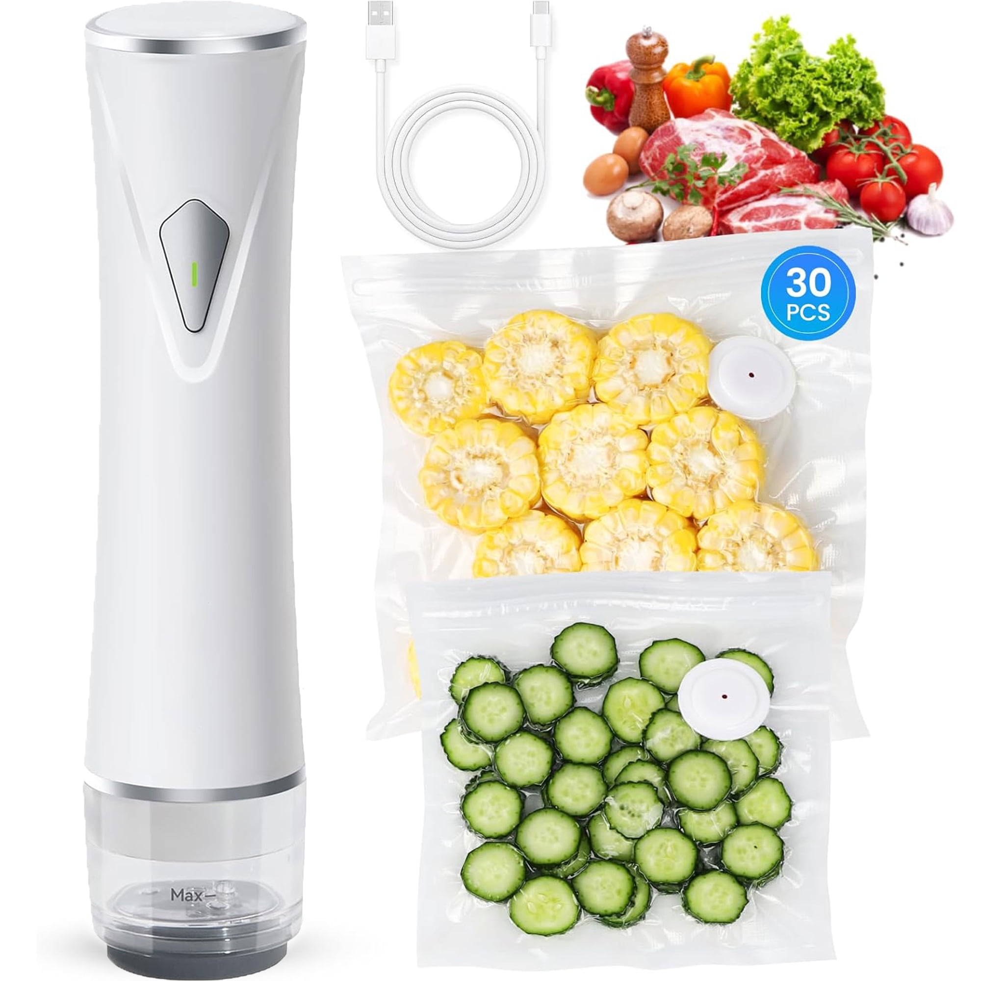 Vacuum Sealer for Food, Food Sealer Machine, Handheld Compact Vacuum ...