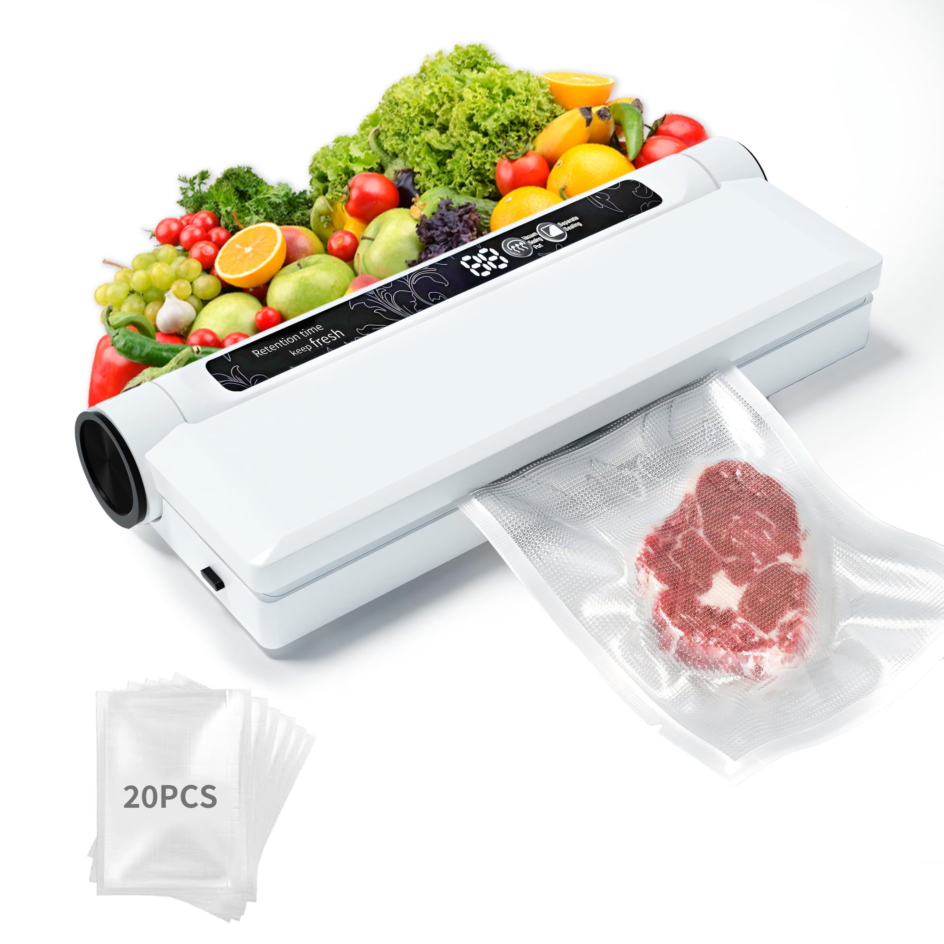 Vacuum Sealer, Food Preserver Machine with 20 Preservation Bags ...