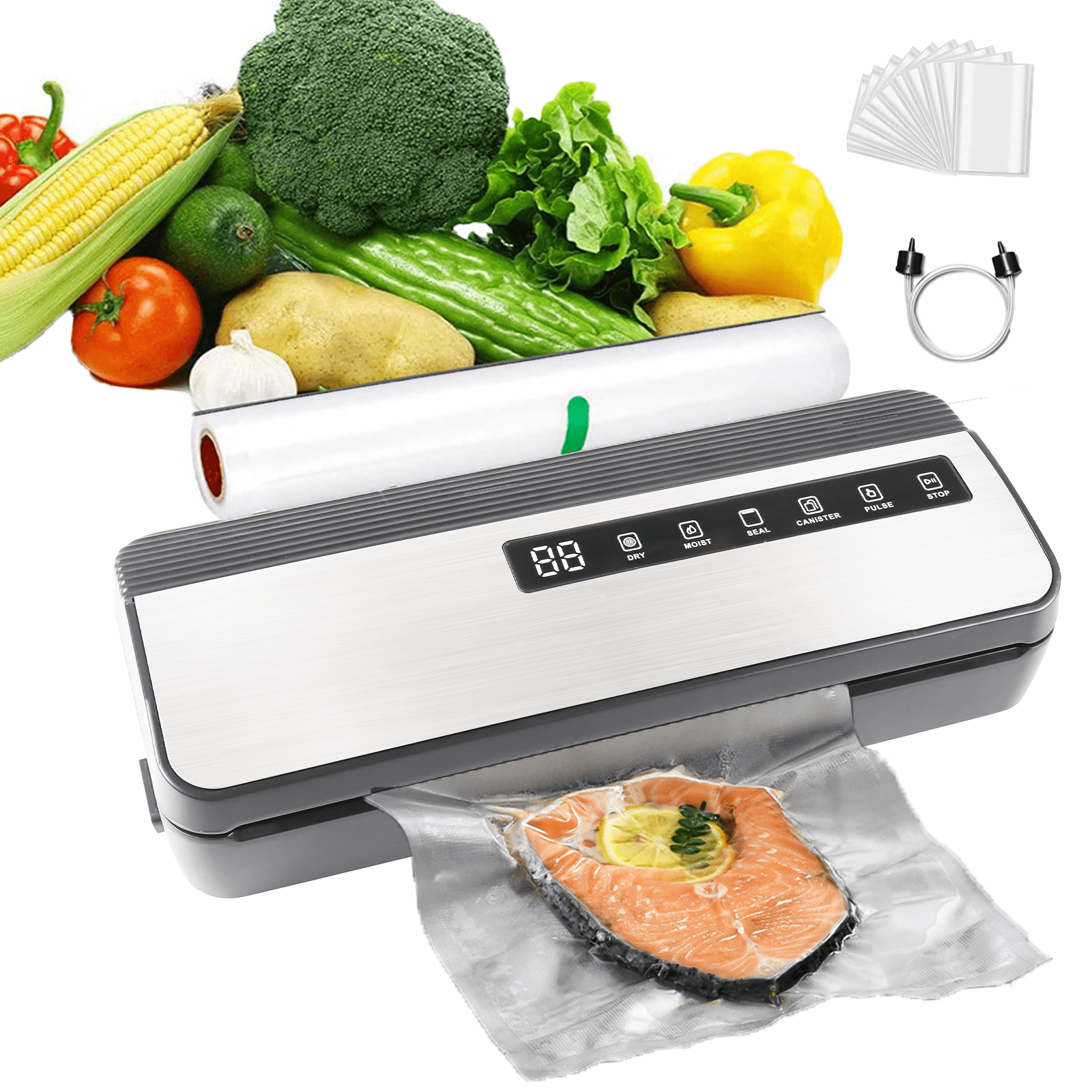 Bouncats 80kPA Vacuum Sealer, Compact Food Preservation System with ...