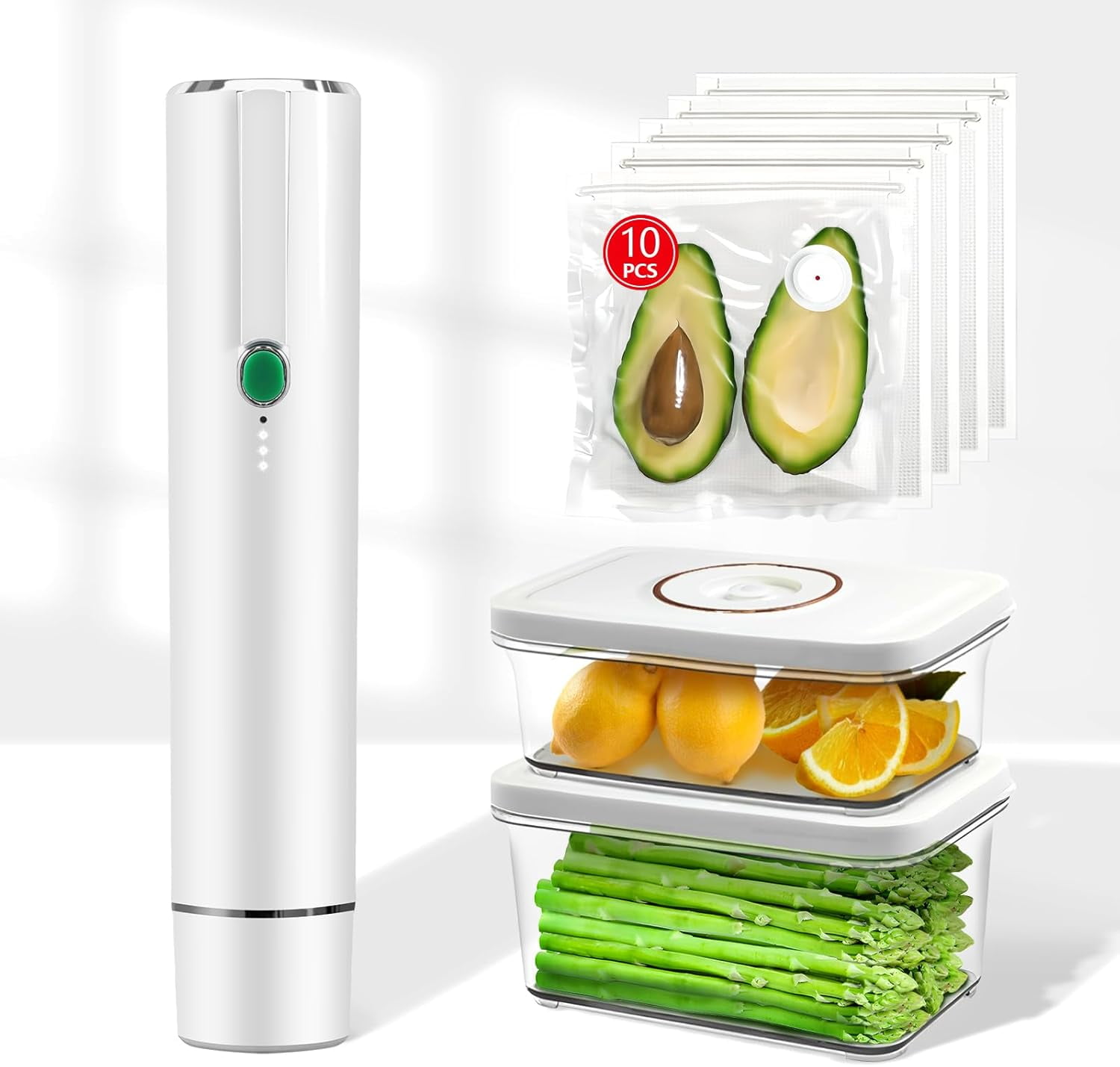 Vacuum Sealer, Food Vacuum Sealer Set, Handheld Vacuum Sealer (Vacuum Sealers + 3 Vacuum Food ...